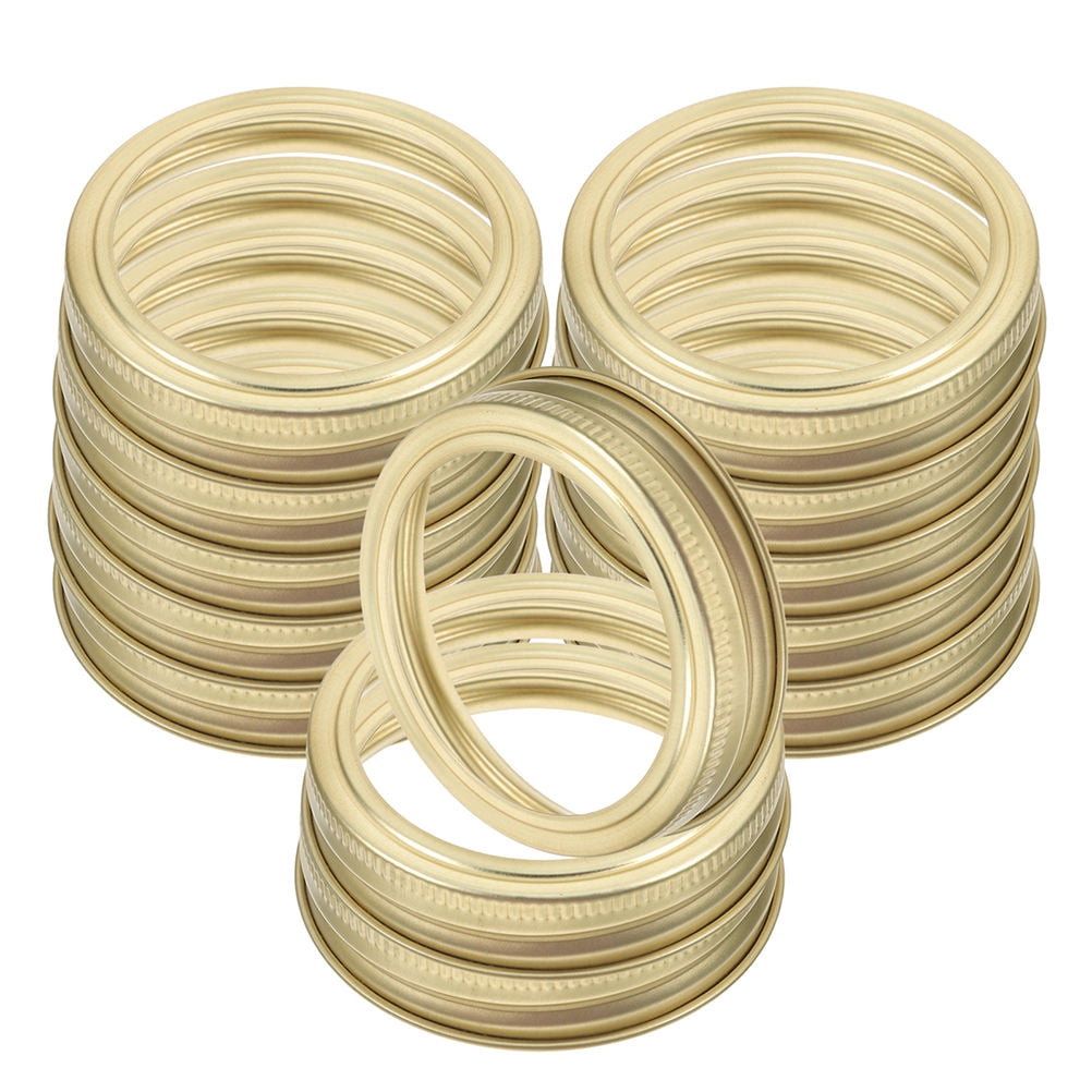 HONMEET 24Pcs Golden Tinplate Split-Type Canning Jar Ring For Mason Jars Sealing Food ...