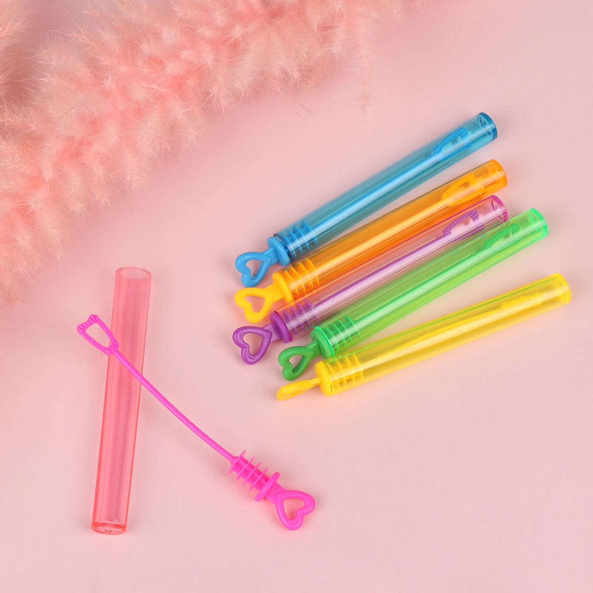 HONMEET 24Pcs Heart Shape Bubble Wands Assorted Colors, Empty Bubble ...