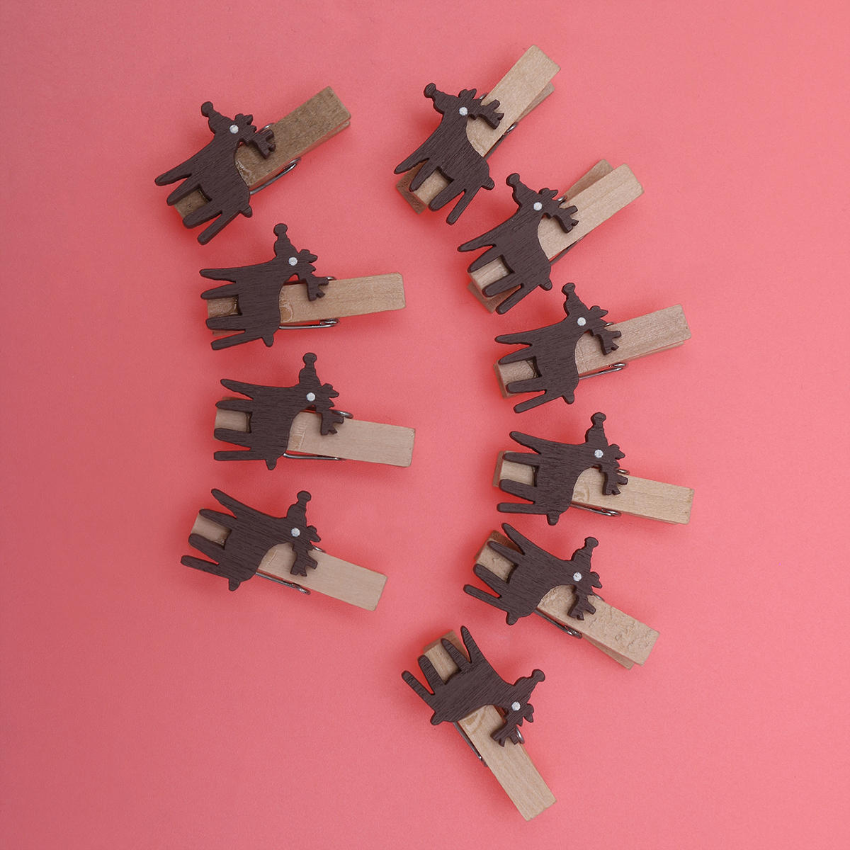 HONMEET Clothespins Wood Elk Shape Christmas Theme 25Pcs 1.4In ...
