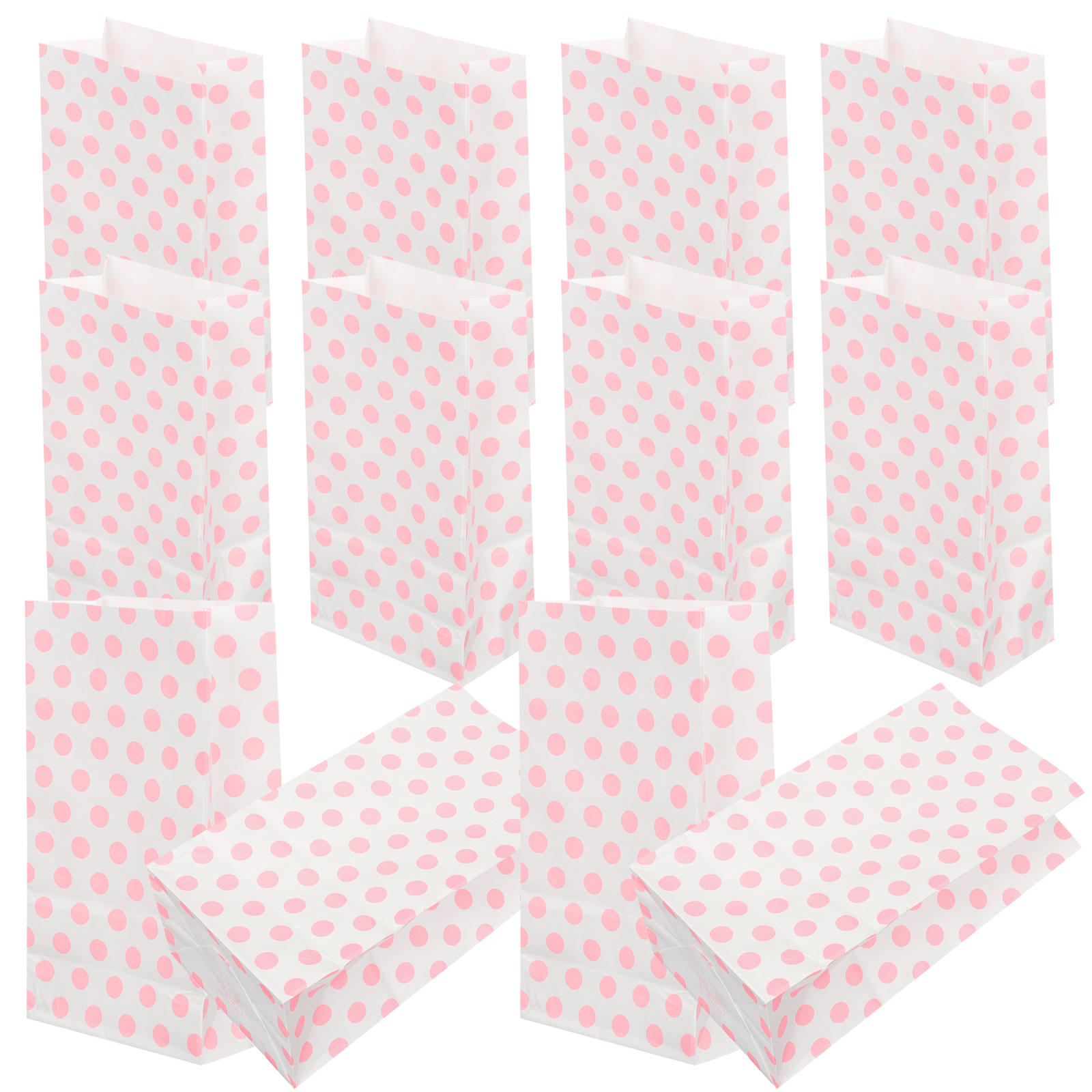 HONMEET 25Pcs Pink Paper Bags for Birthday Party Favors with Round Dots ...