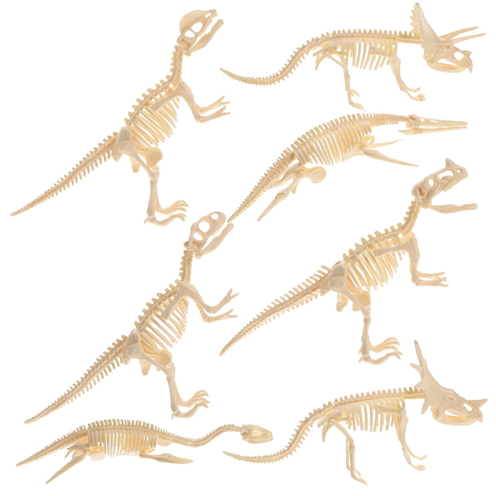 HONMEET Dinosaur Skeleton Toys Khaki 7Pcs 8.9X6.3X1.6In Plastic ...
