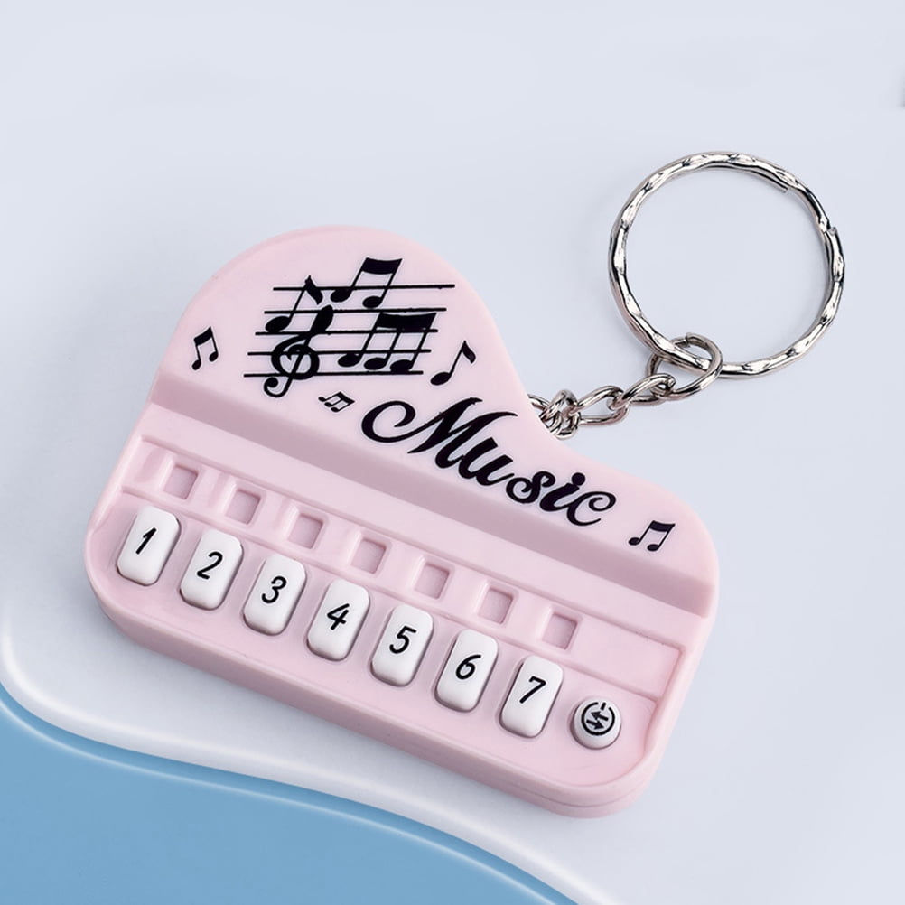 HONMEET Piano Key Chain Mini Piano Keyboard Keychain Pink Plastic 2Pcs ...