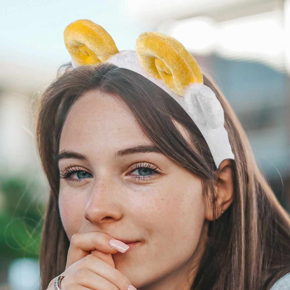 HONMEET 2Pcs Adorable Design Sheep Ear Horn Headband Plush Cloth Party ...