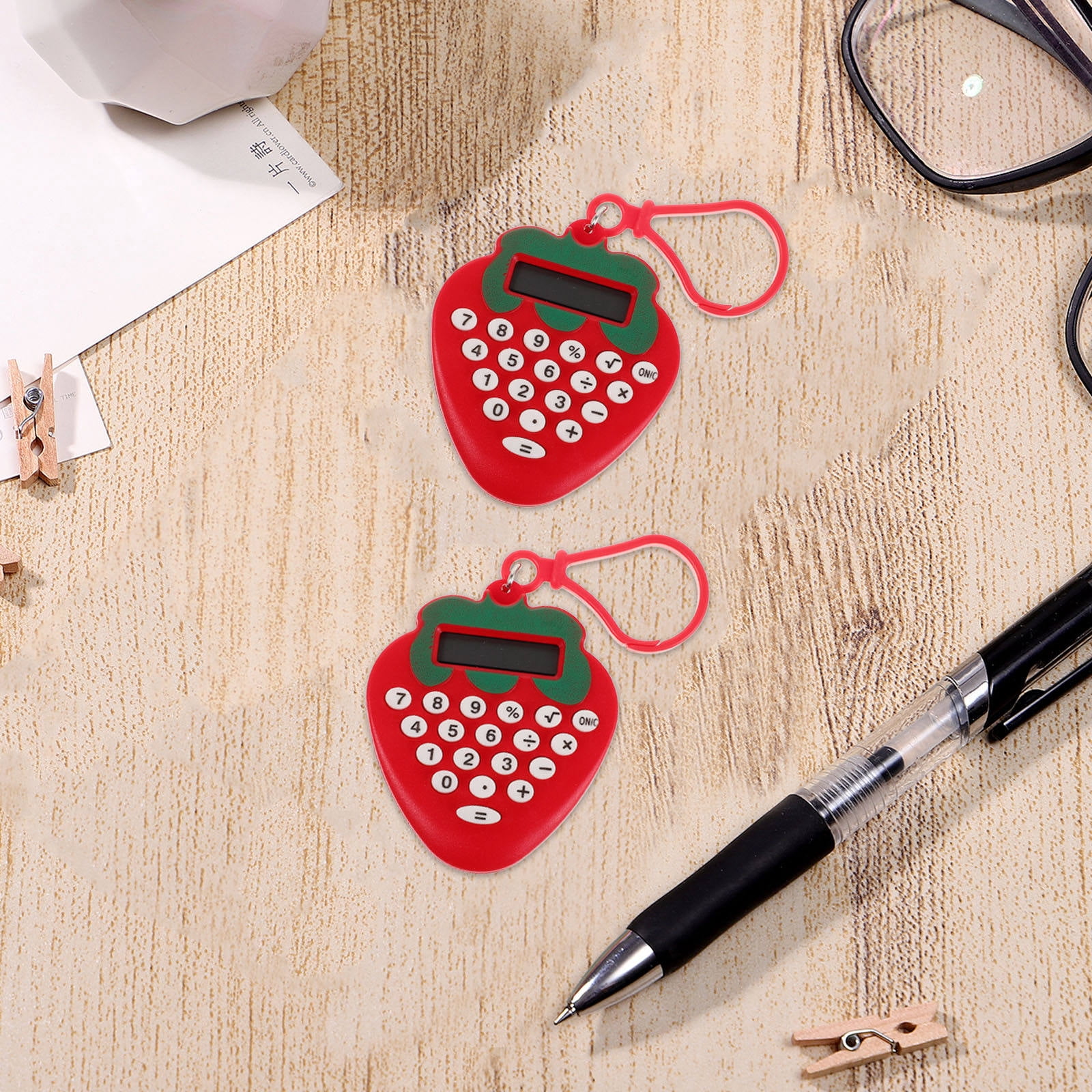 HONMEET Tiny Calculator Keychain Red ABS Calculator 2 Pcs - Walmart.com