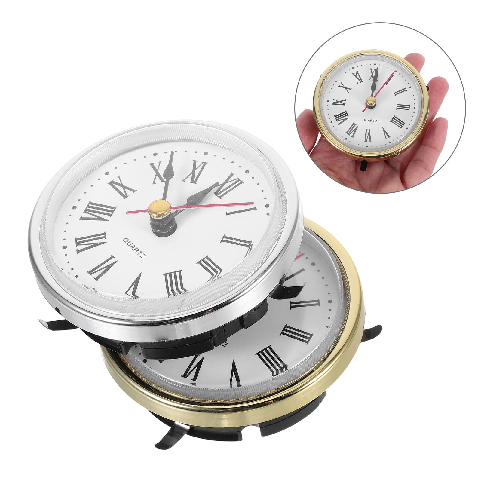 HONMEET 2-Pack Silent Sweep Clock Face Replacement Pieces Plastic ...