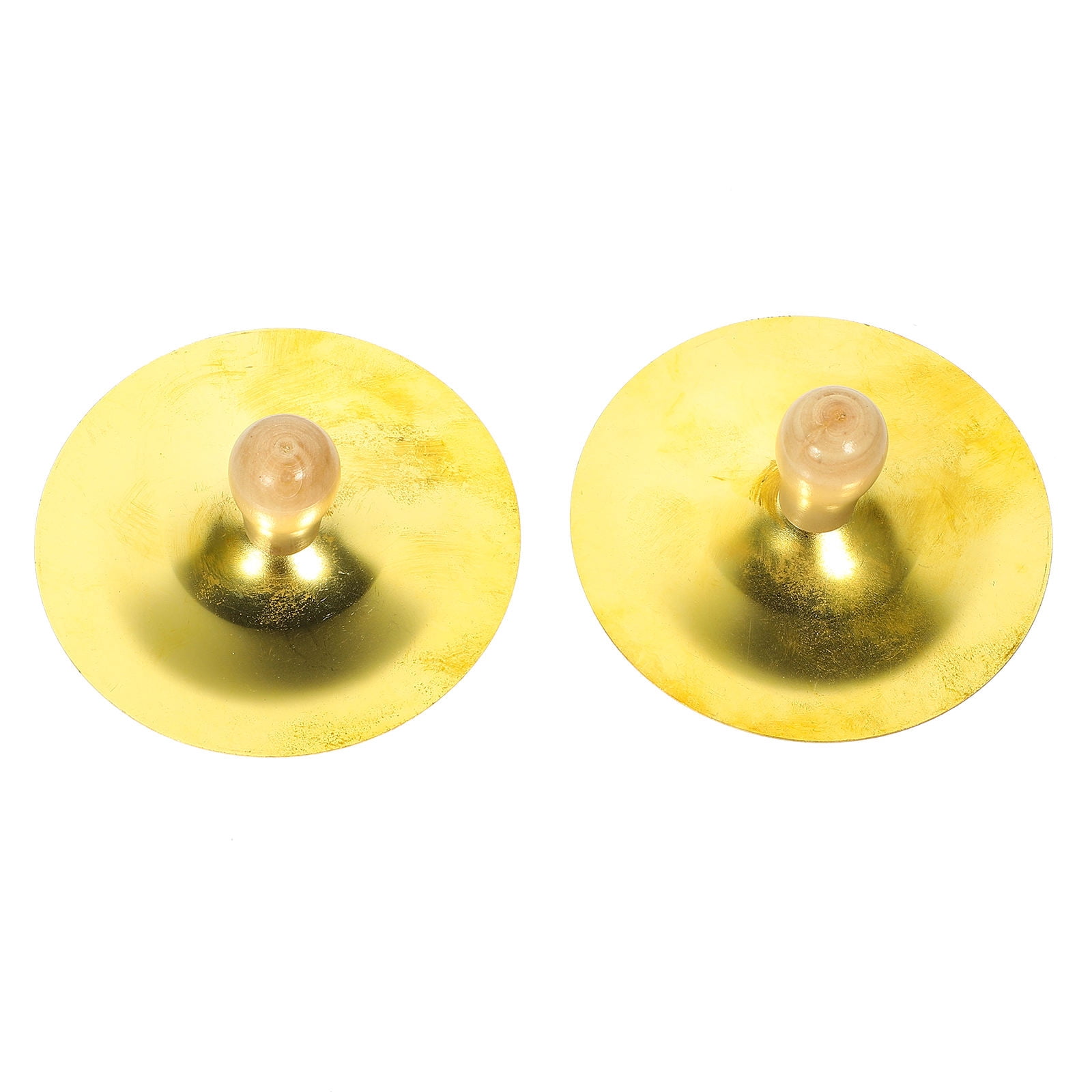 HONMEET 2Pcs Finger Cymbals Assorted Color Copper Wood Round Orff ...