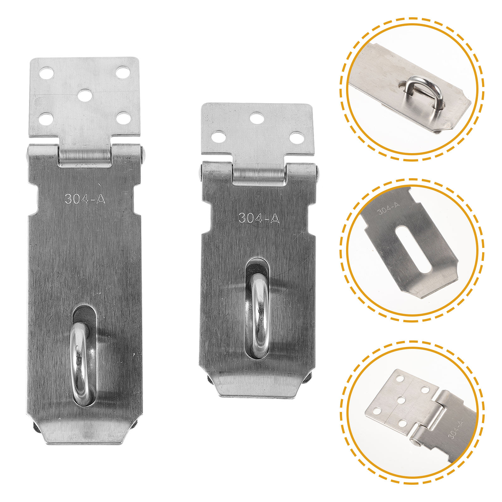 HONMEET Lock Hasp Heavy Duty Stainless Steel Silver for Home Use 2Pcs ...