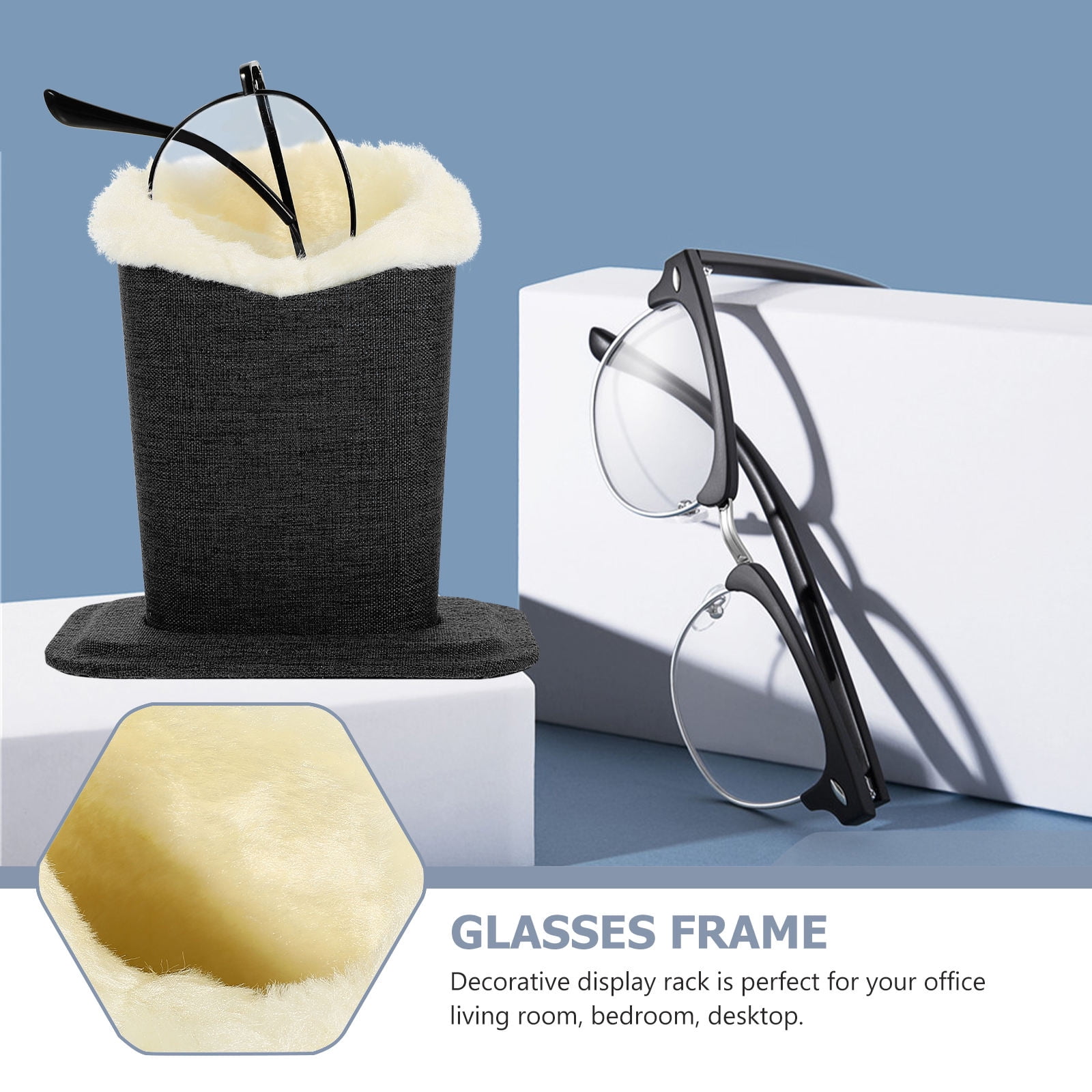 HONMEET 2Pcs Modern Eyeglasses Display Stand Plush Lined Lining For ...