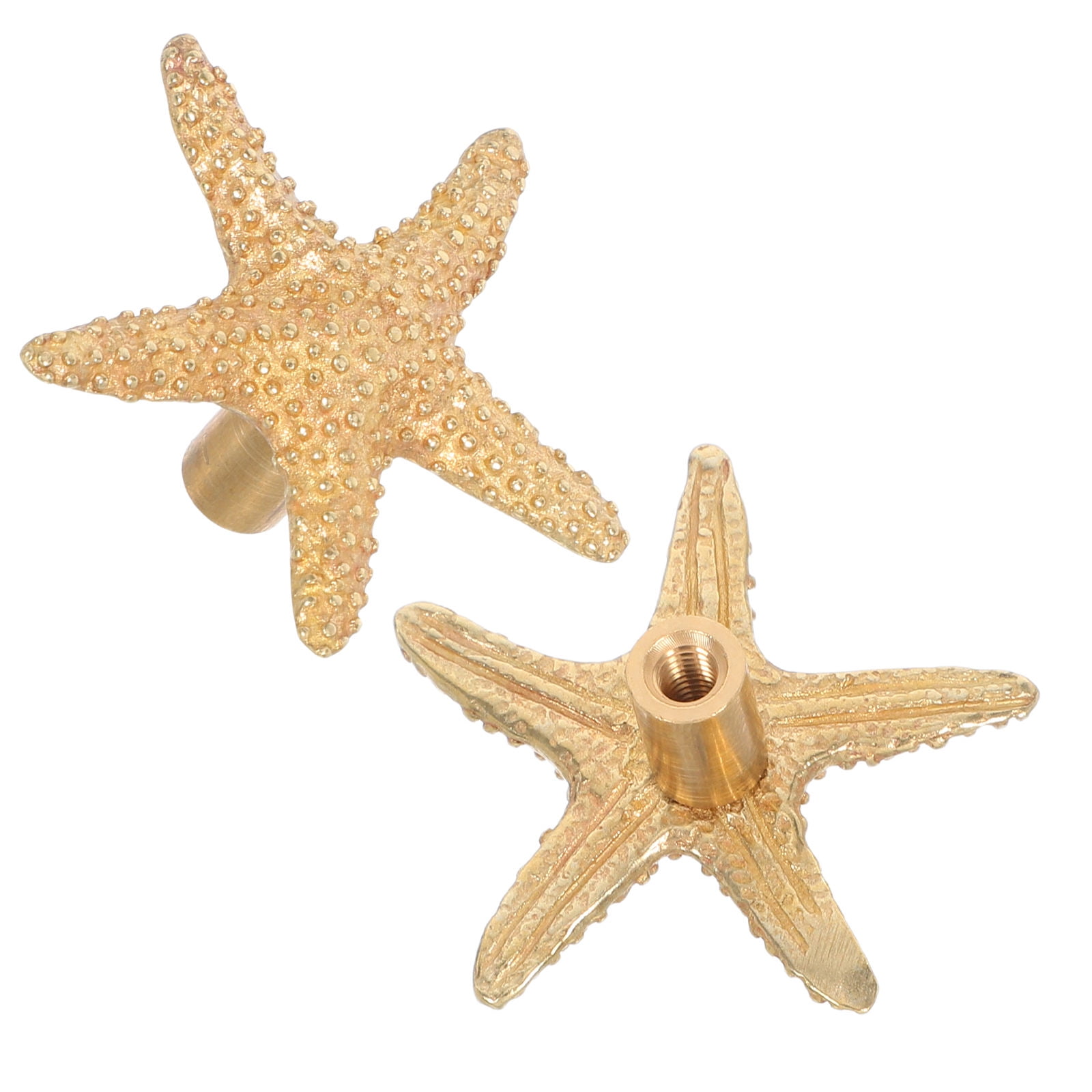 HONMEET 2Pcs Polished Brass Star Cabinet Handles Ocean Theme Drawer ...