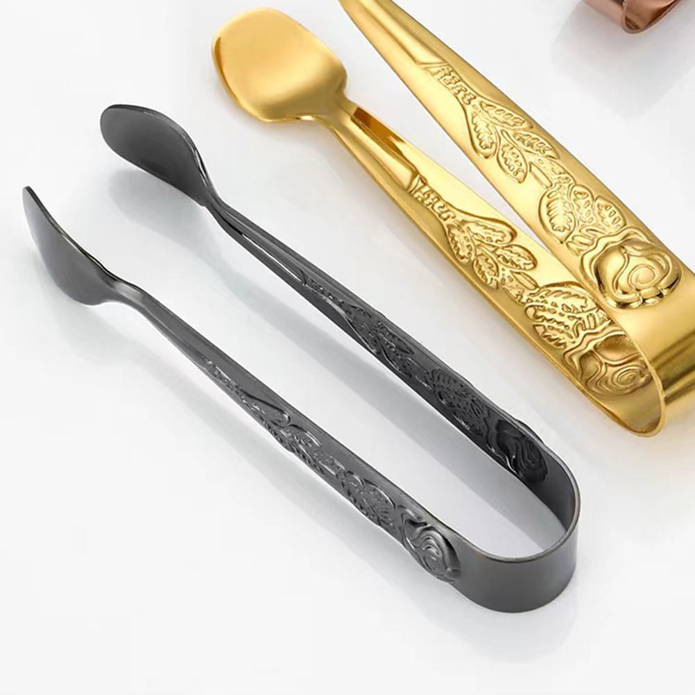 HONMEET 2Pcs Multi Function Small Stainless Steel Tongs for Sugar Ice ...