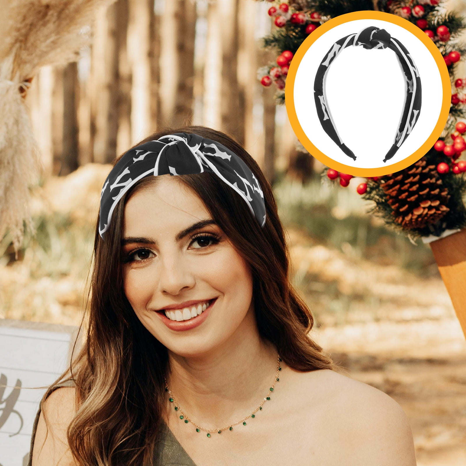 HONMEET 2Pcs Versatile Black Knotted Headbands with Wide Band for ...