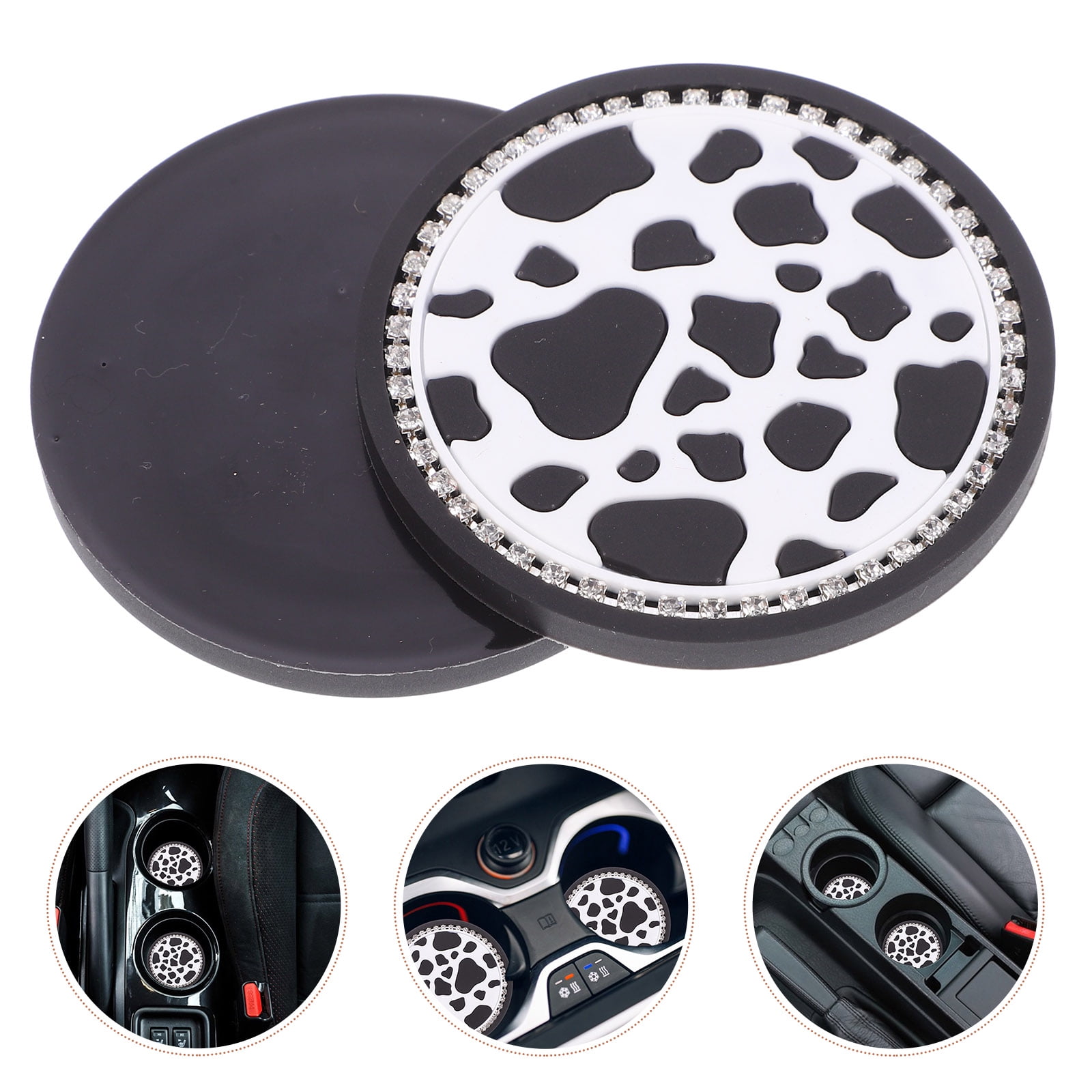 HONMEET Bottle Coasters For Cup Coasters Black Non Slip 2Pack 2.8X2.8X0 ...