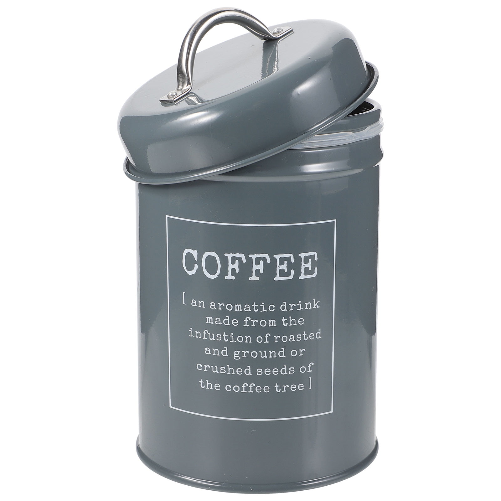 HONMEET 2Set Simple Grey Metal Canisters For Kitchen Airtight Food ...