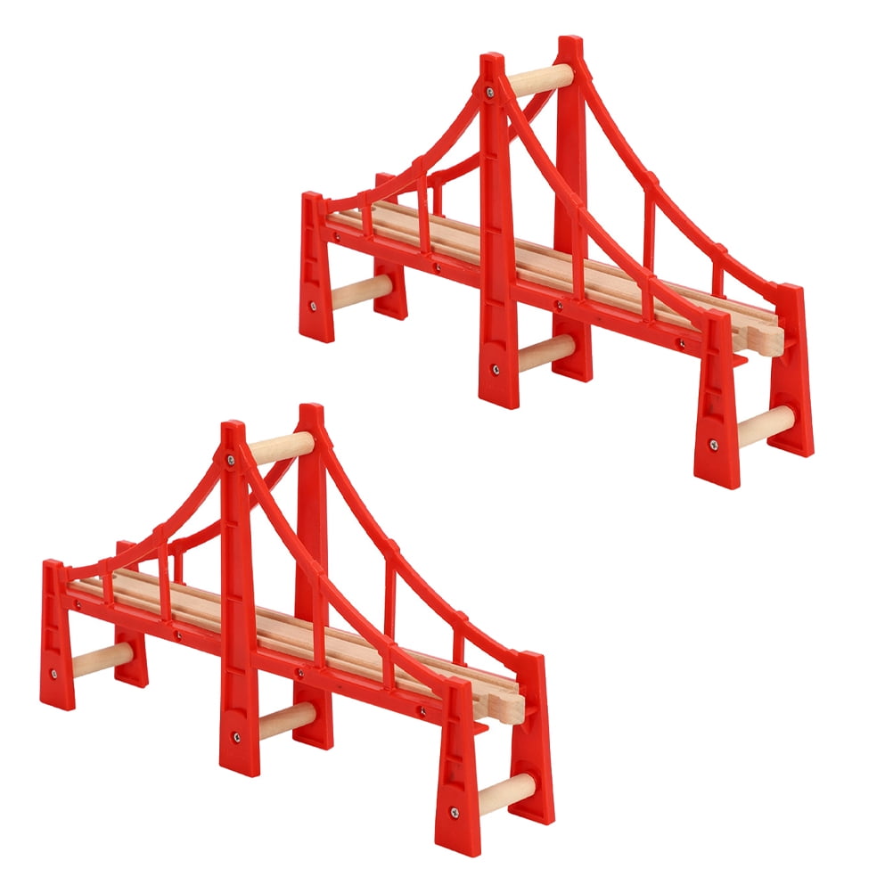 HONMEET Train Set Bridge Connectable Wood 2Pack - Walmart.com