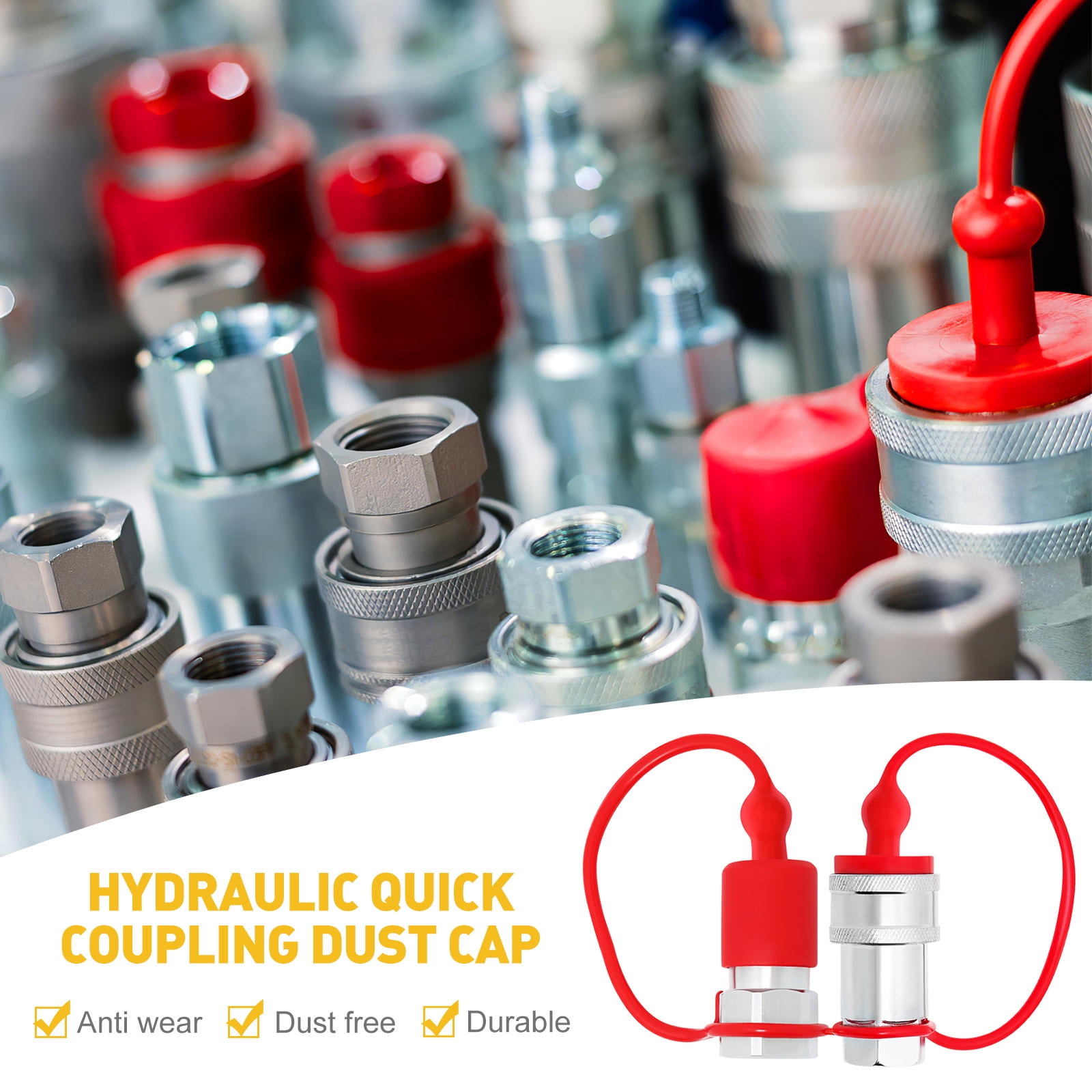 HONMEET Hose Coupling Dust Cap Red PVC 2 Sets - Walmart.com