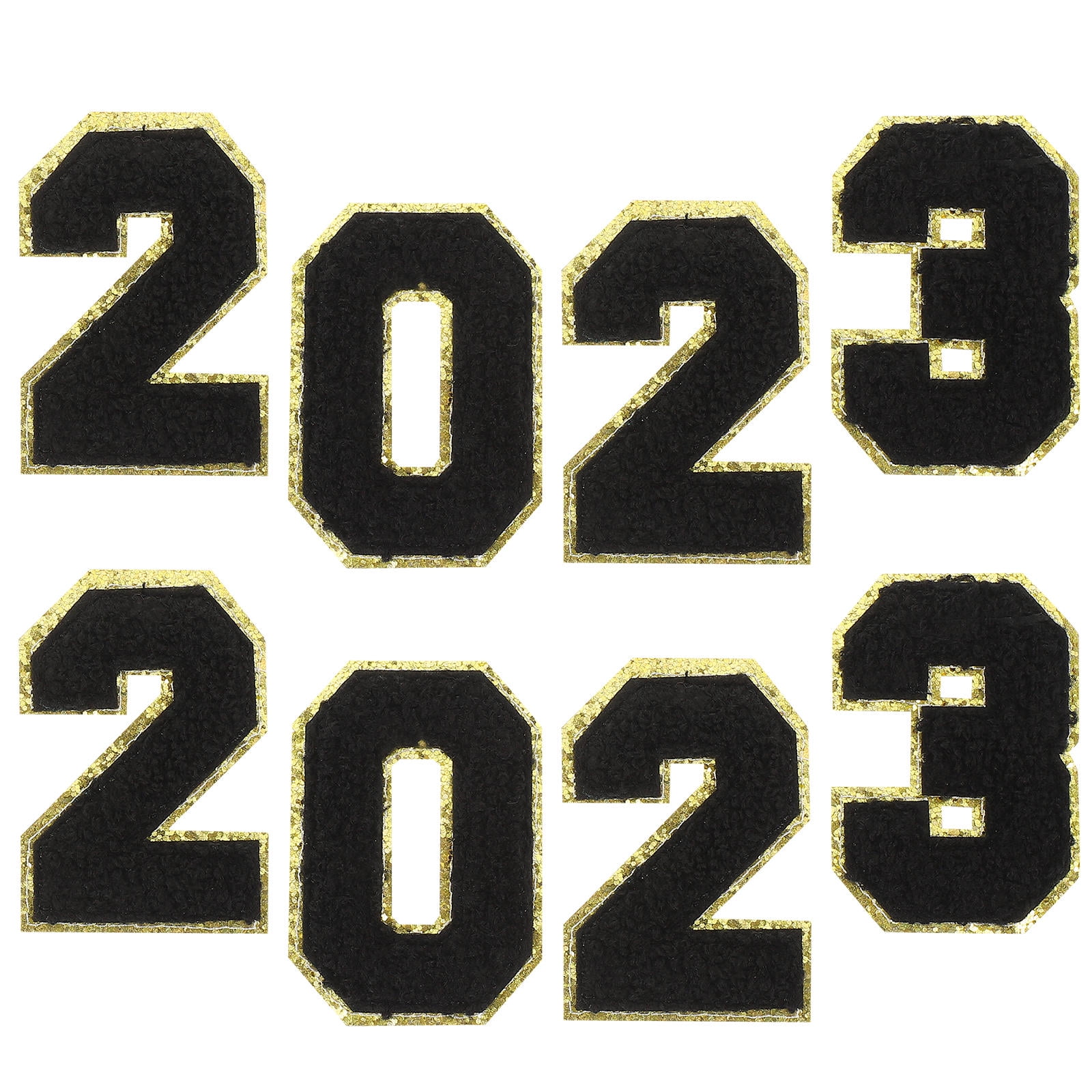 HONMEET Number Sewing Appliques Black Polyester for DIY Crafts 2Sets ...