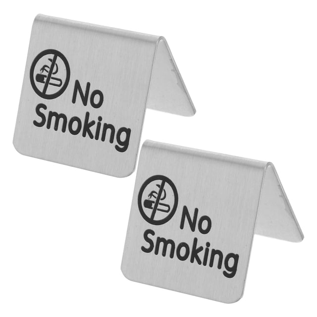 HONMEET 2Pcs Durable Stainless Steel No Smoking Table Sign for Home and ...