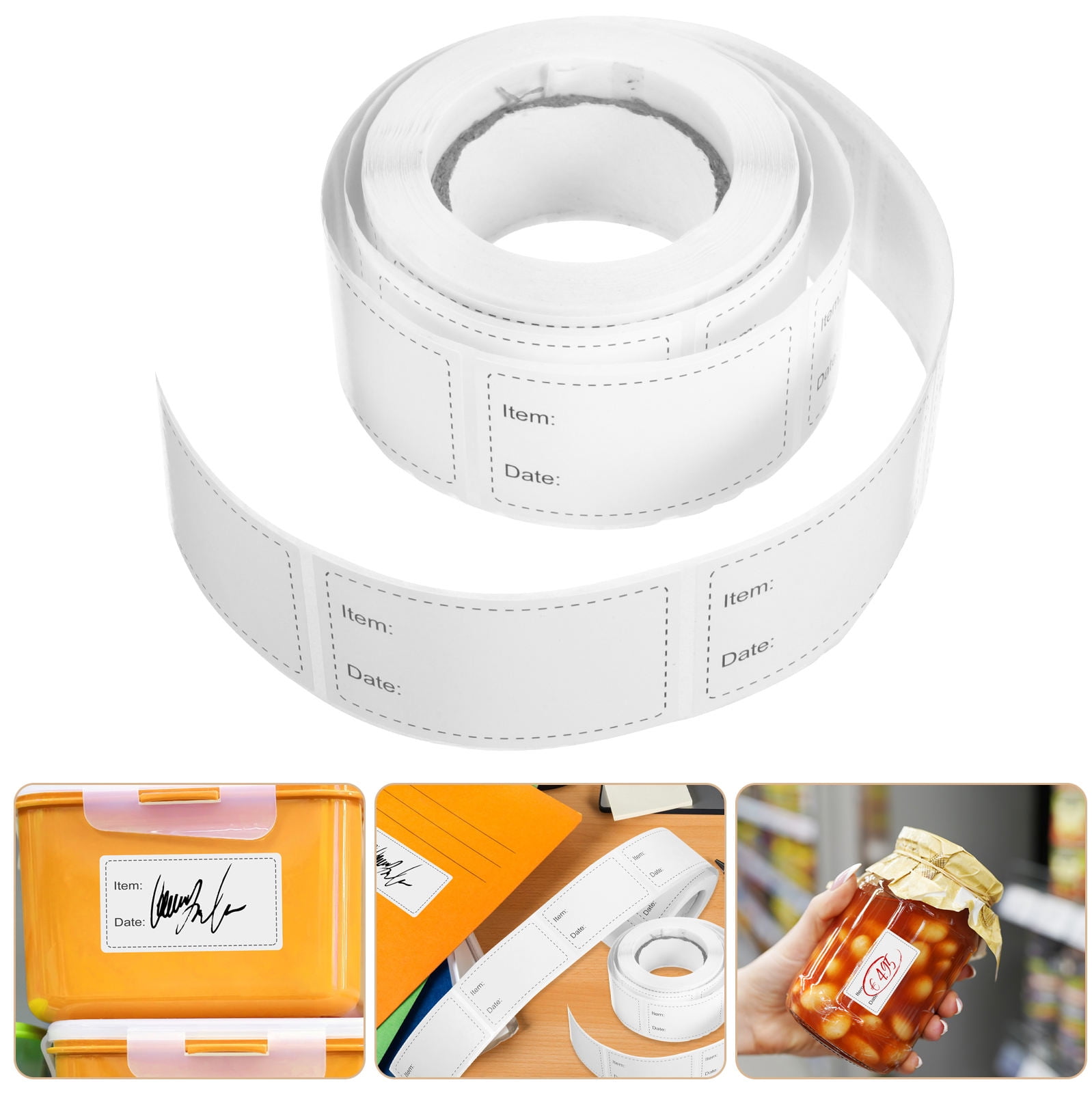 HONMEET 3 Rolls of Removable Food Labels Stickers for Home White Copper ...