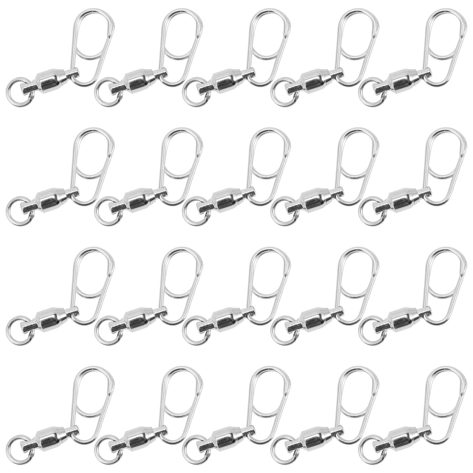 HONMEET 30Pcs Silver Round Fishing Swivels Snap for Flexible Rotation ...