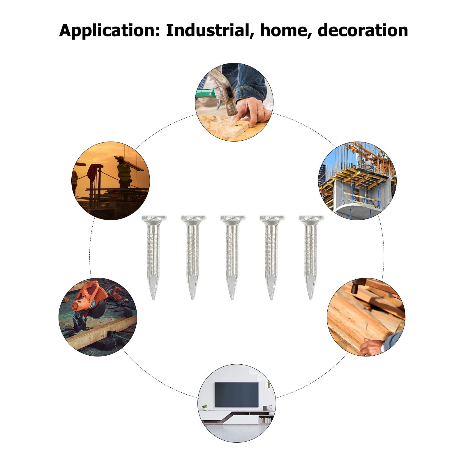 HONMEET 310Pcs Brick Nails Corrosion Resistance For Wall Fixing 2.5X0.5X0.3Cm - Walmart.com