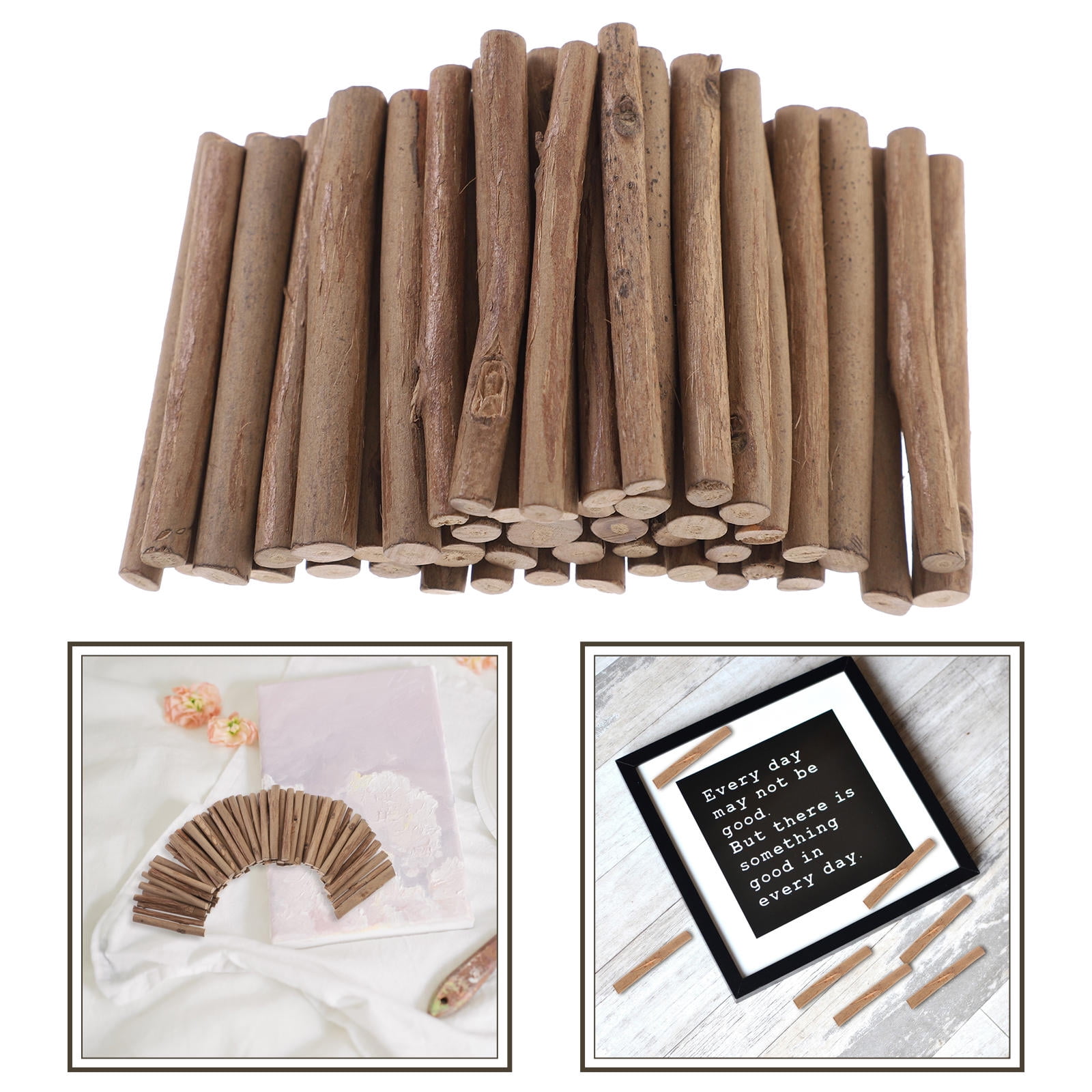 HONMEET 33Pack Wood Sticks for Crafts Cylindrical Shape Diy Wood Sticks ...