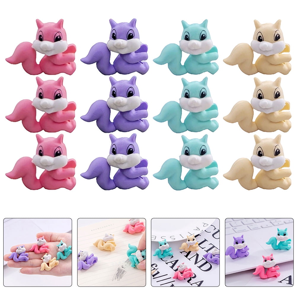 HONMEET 36pcs Cartoon Squirrel Erasers Fun Animal Erasers And Safe For ...