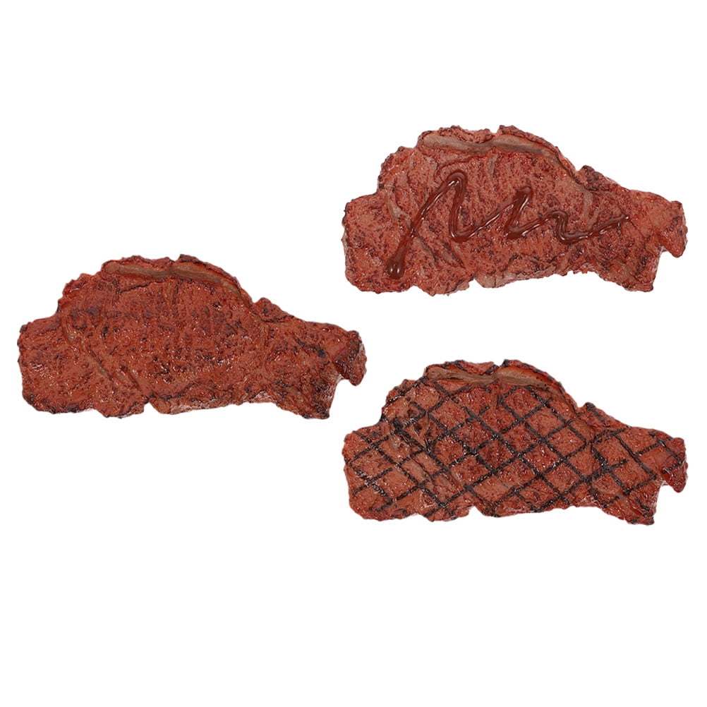 HONMEET 3Pcs Realistic Food Steak Photo Prop with Clear Textures for ...