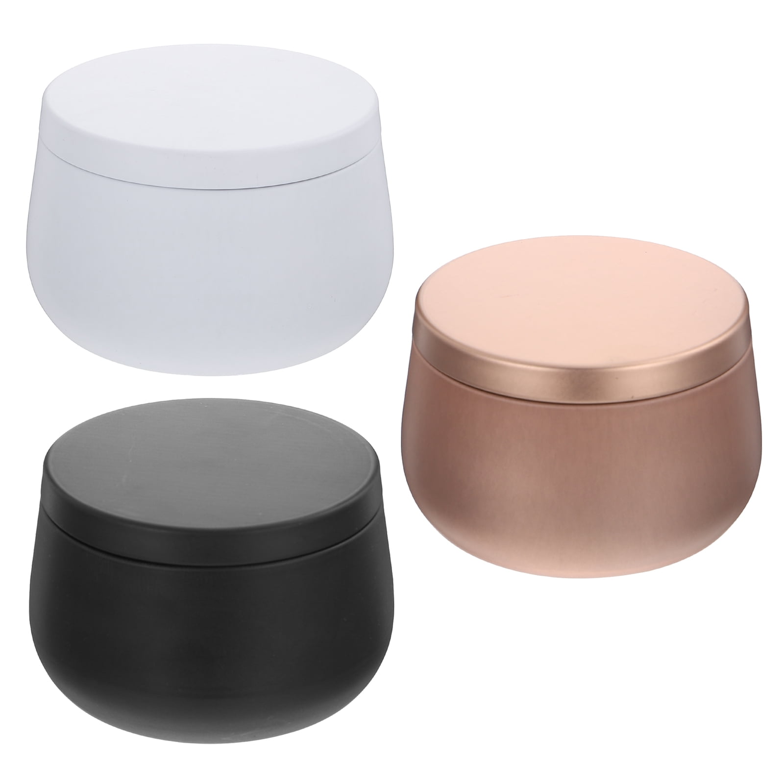 HONMEET Storage Canisters Metal Tinplate Empty Tins Circular 3Pcs ...
