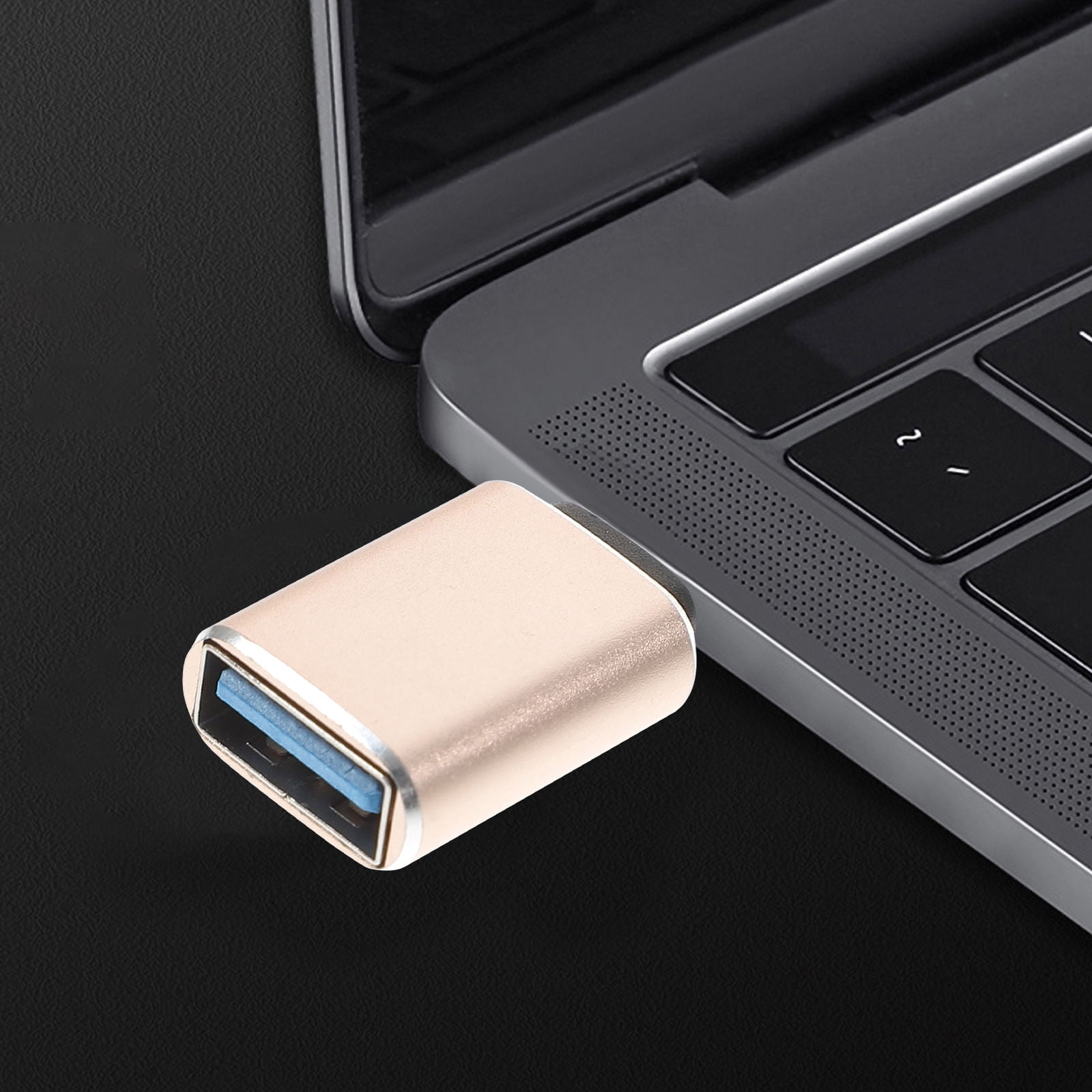 HONMEET 3Set USB to Type C Converter Golden Alloy Plastic Port ...