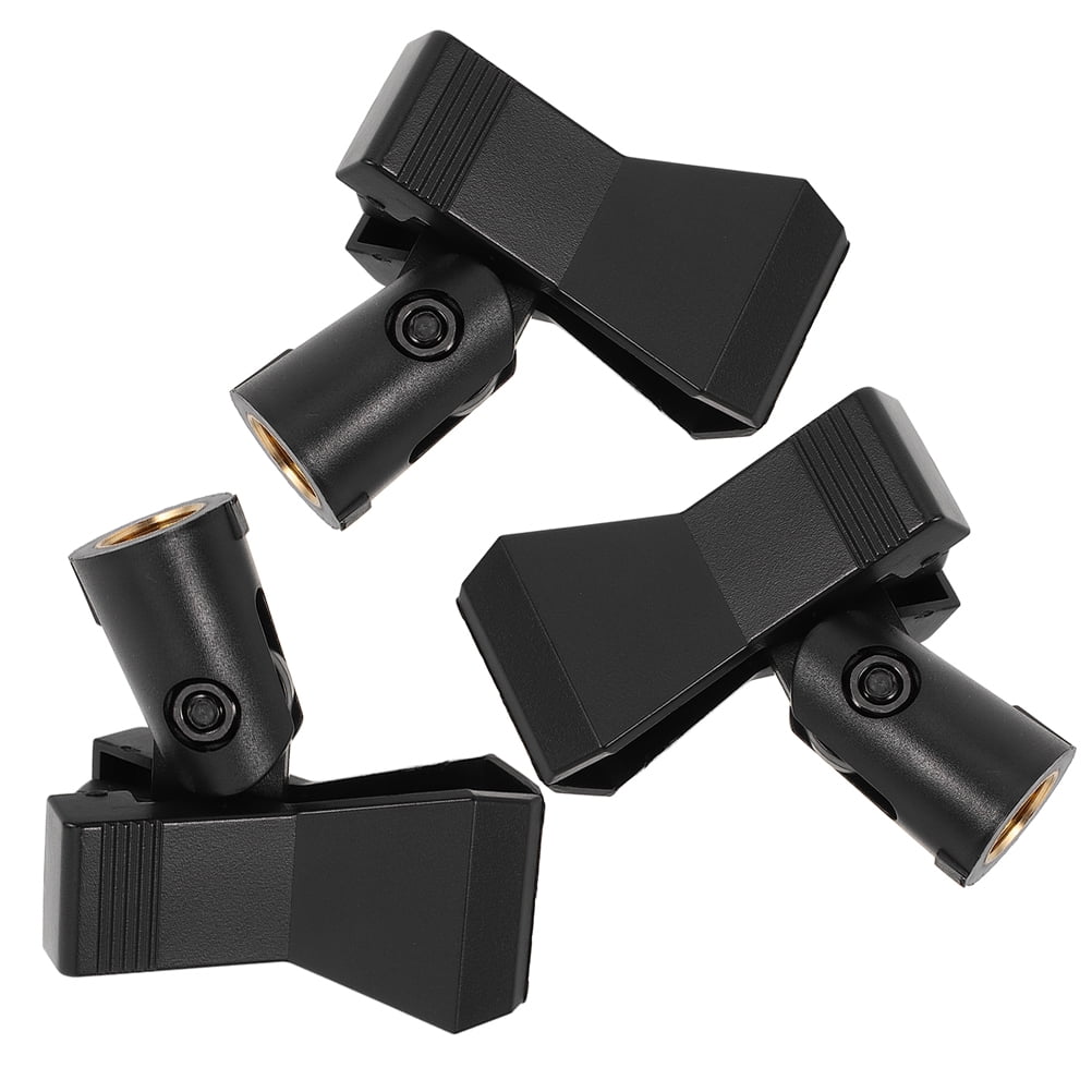 HONMEET 3-Pack Universal Microphone Mounts Black Plastic with Flexible ...