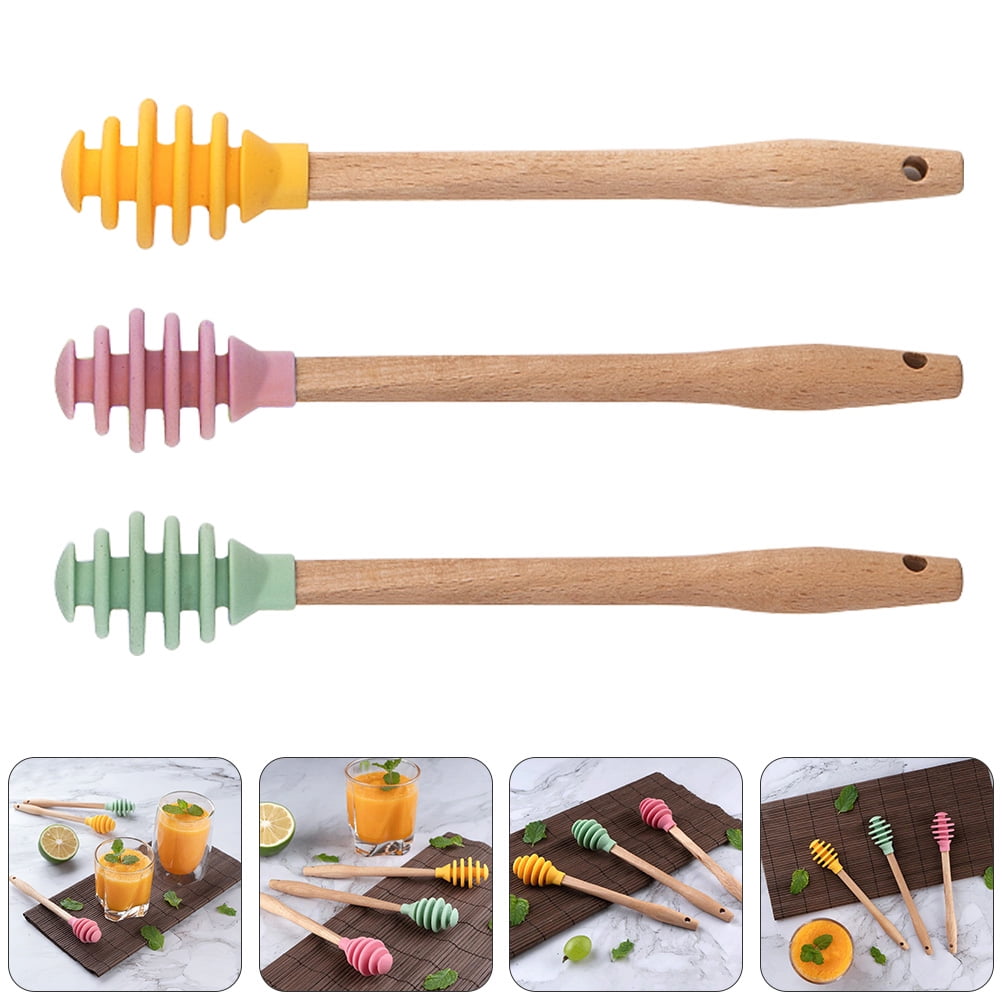 HONMEET 3Pcs Yellow Honey Dippers for Honey Collection and Syrup ...
