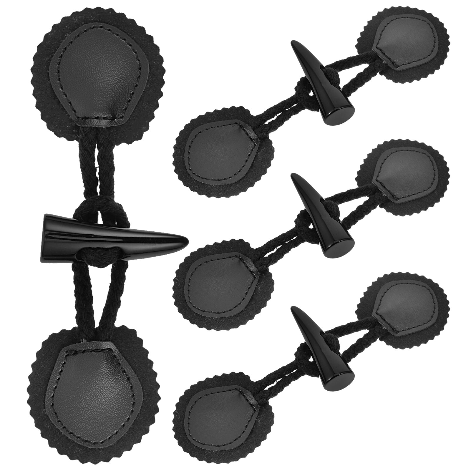 HONMEET 4 Pairs Resin Toggle Buttons Black Retro Style - Walmart.com
