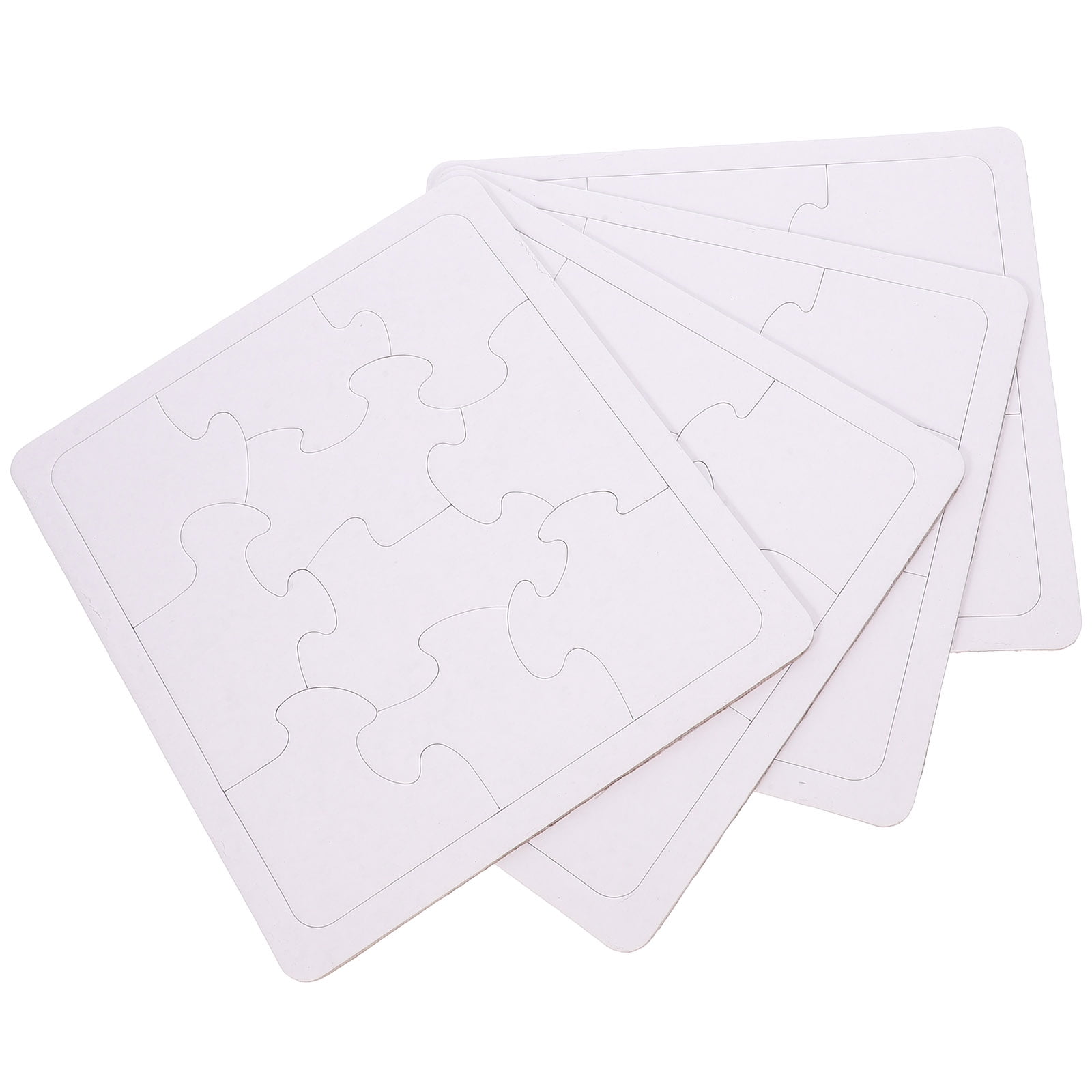 HONMEET 4 Sheets Diy Blank Puzzle White Square Paper For Coloring ...