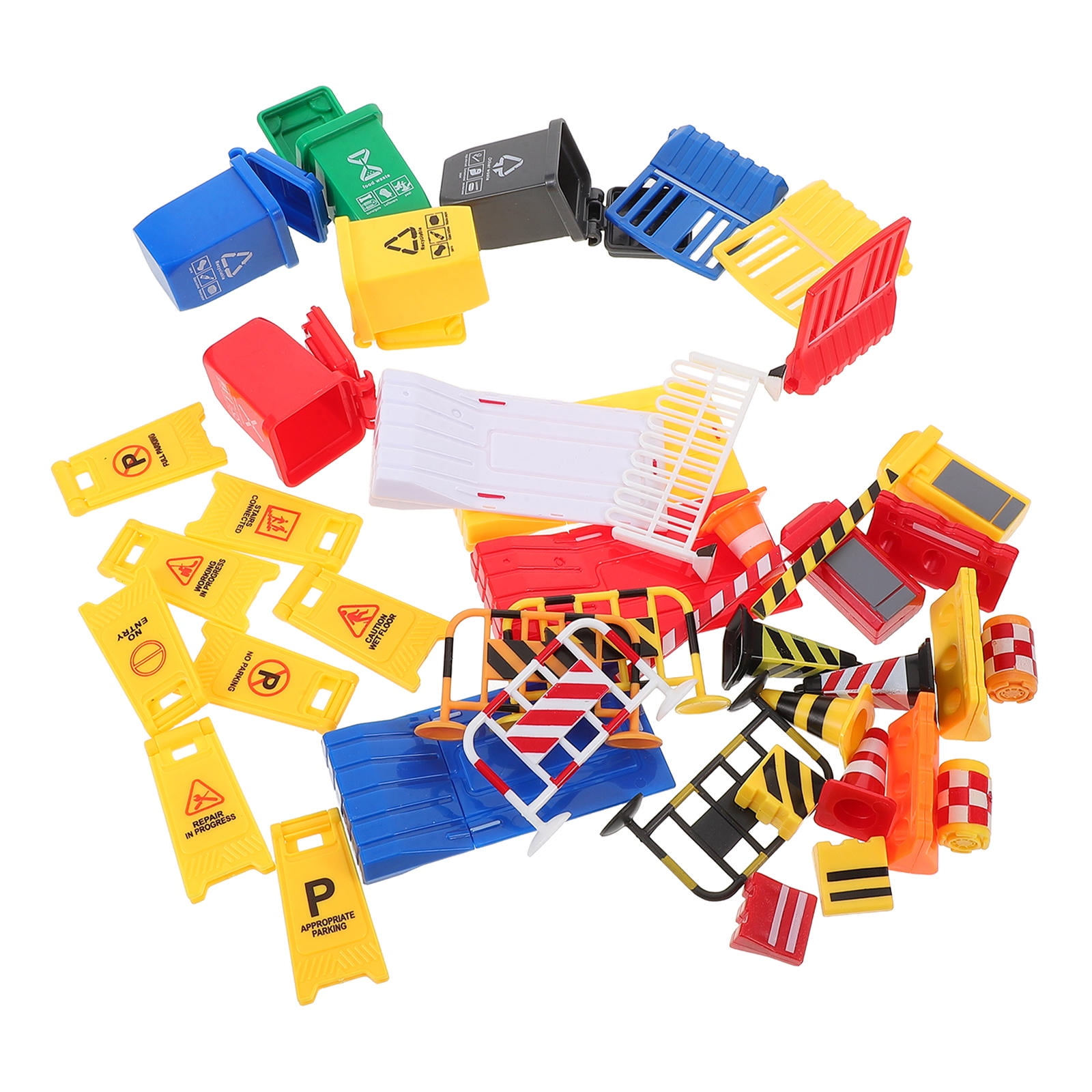 HONMEET Plastic Street Signs Playset - ABS Assorted Color 40 Pcs ...