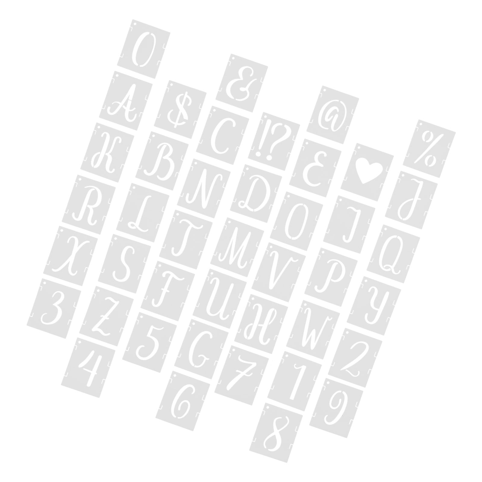 HONMEET 42-Piece Portable White Pet Letter and Number Stencils Set ...