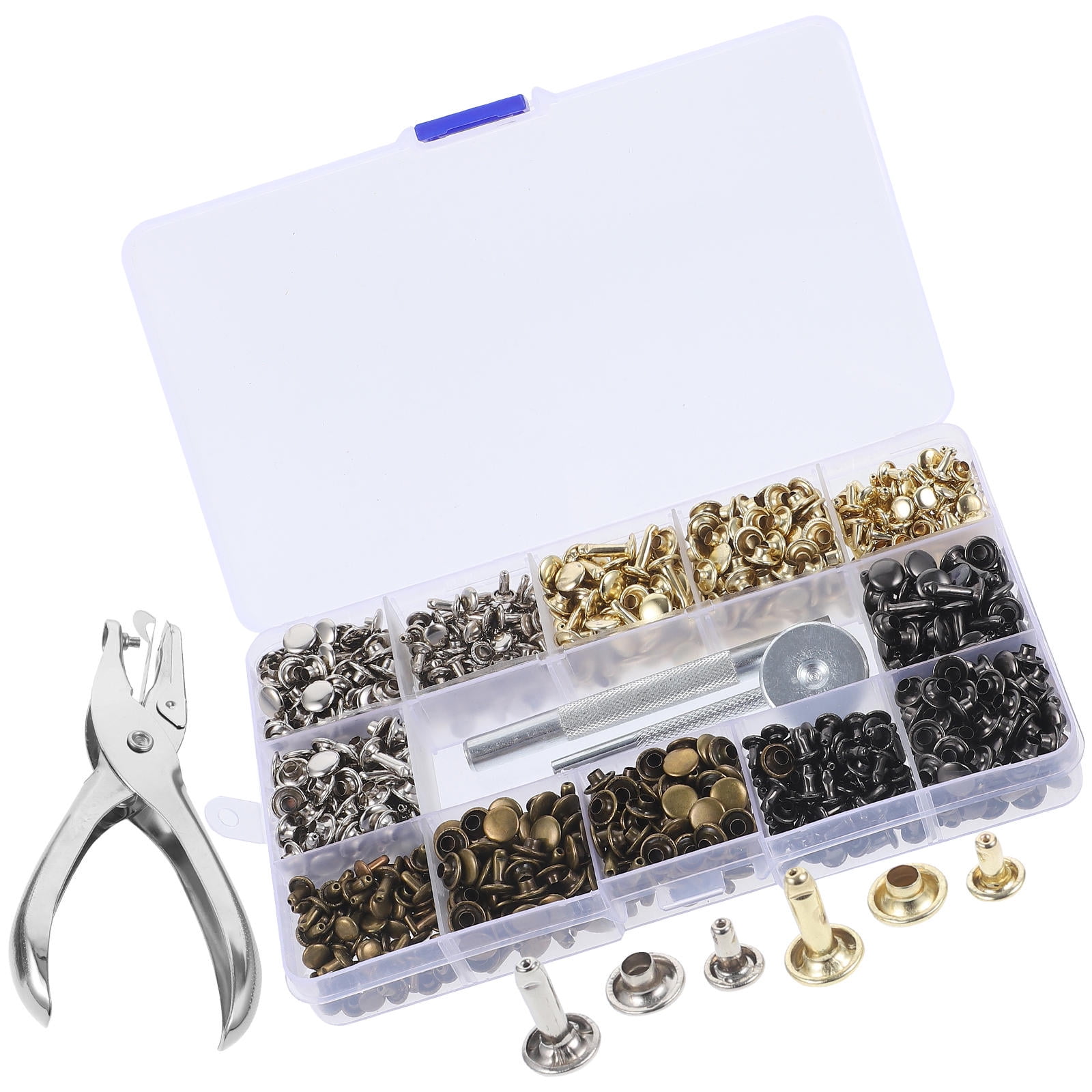 HONMEET Round Rivets Assorted Color Metal 480 Sets 5.1X2.4X0.6In ...