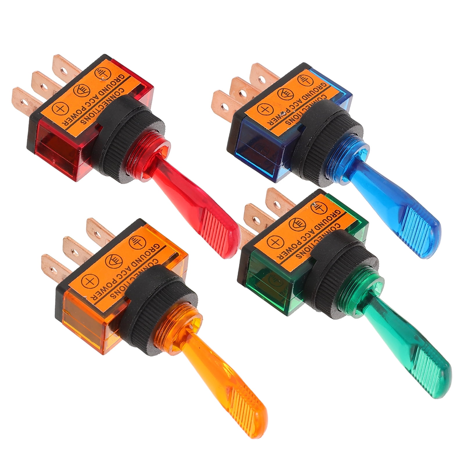 HONMEET 4PCS Car Toggle Switch Mini Toggle Switch Plastic Blue With ...