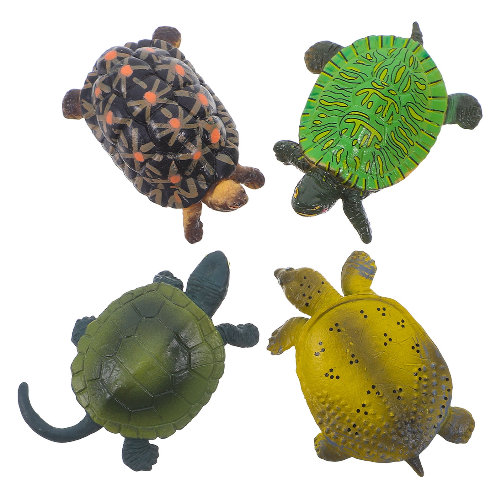 HONMEET 4PCS Mini Turtle Figurines Realistic Plastic Multi Birthday ...