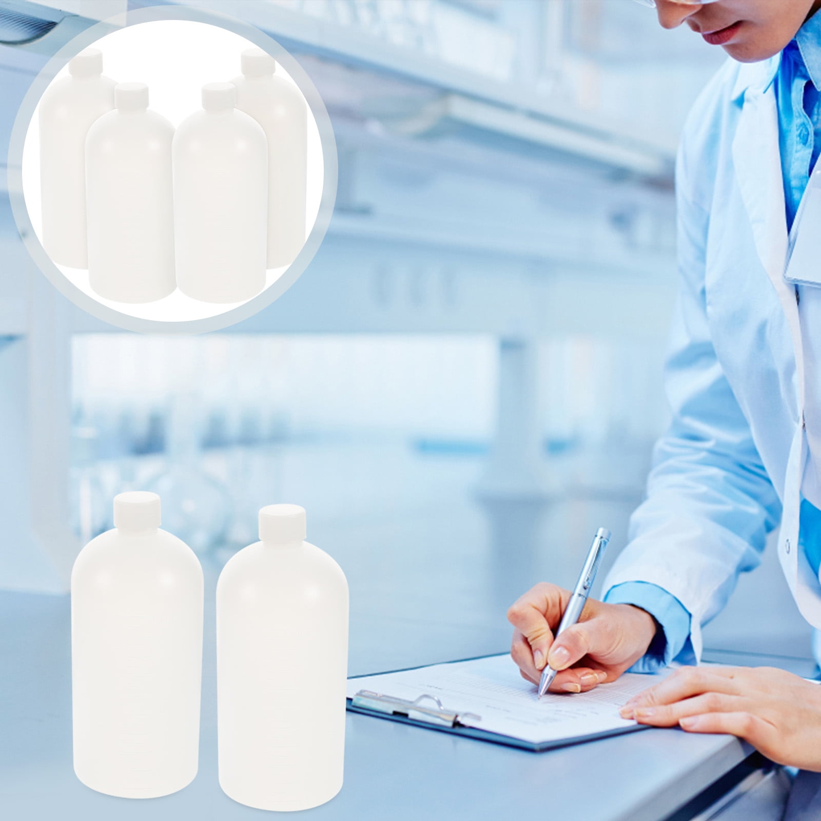 HONMEET Reusable Plastic Bottles with Caps for Chemical Storage 4Pcs ...