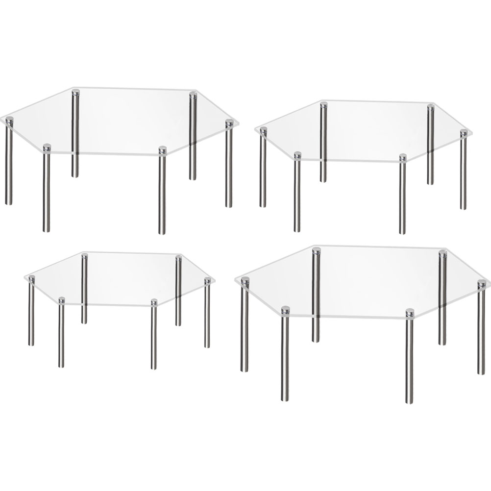 HONMEET 4Pcs Extra Large 11.8x11.8x3.9in Metal Cake and Cupcake Stand ...