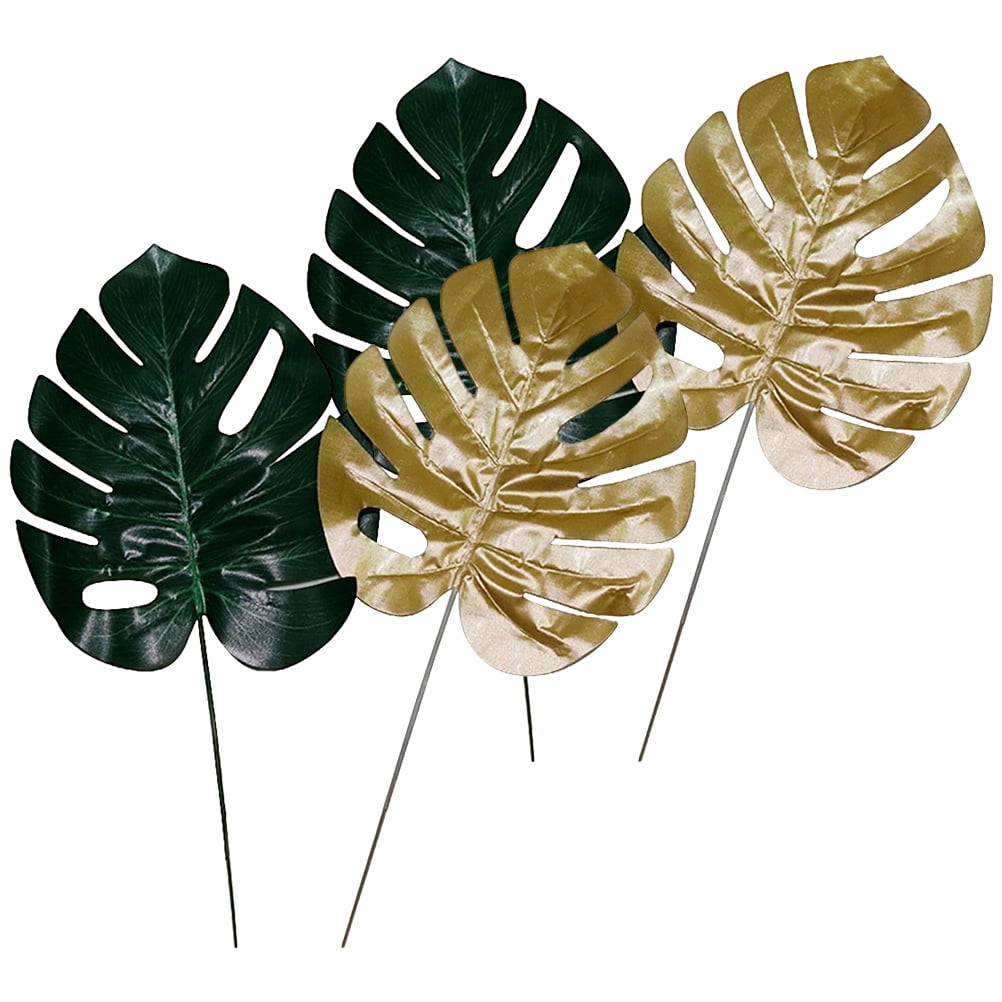 HONMEET Assorted Color Faux Palm Leaves for Indoor Outdoor Jungle Decor ...