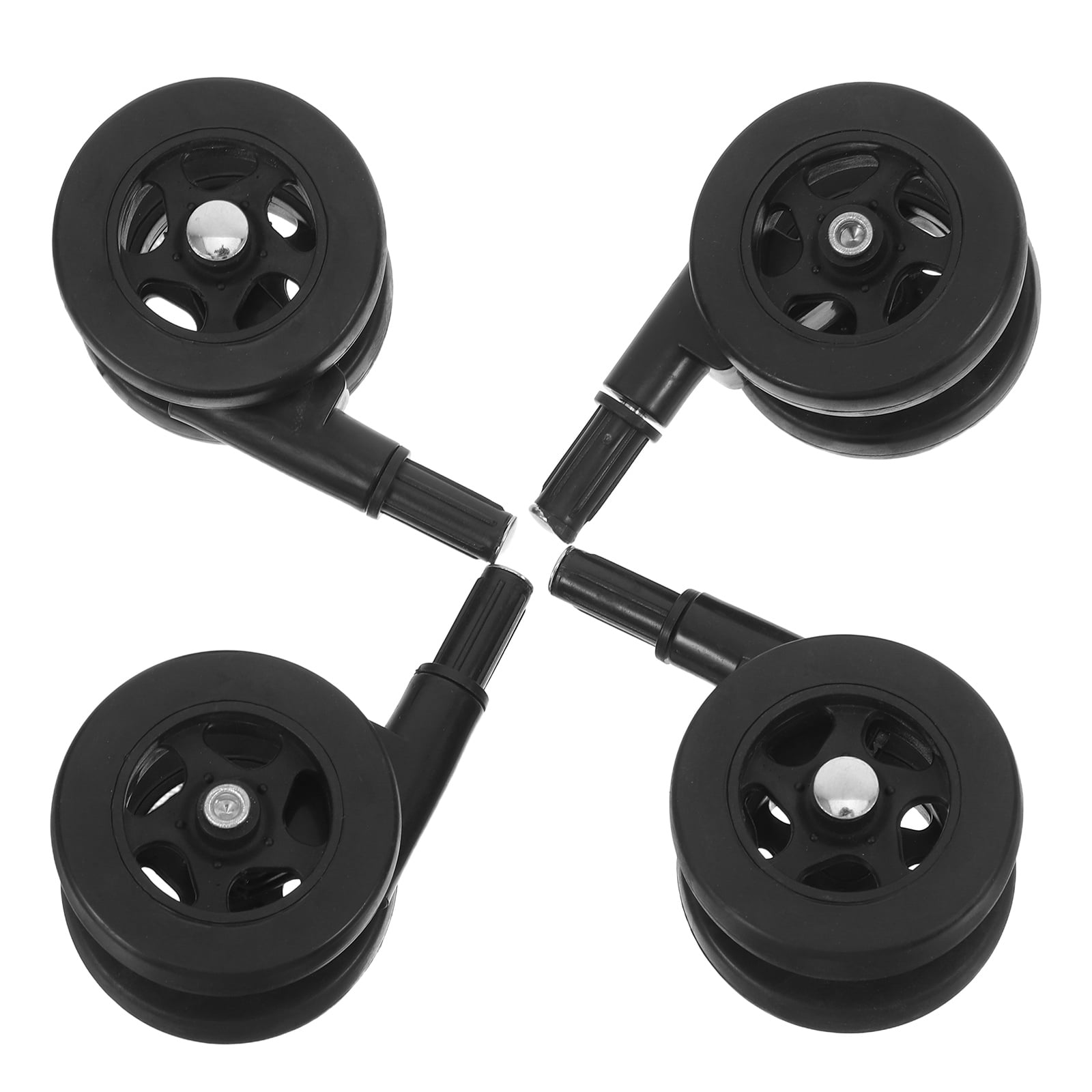 HONMEET 4Pcs Black Stroller Wheels with Detachable Structure and 360 ...