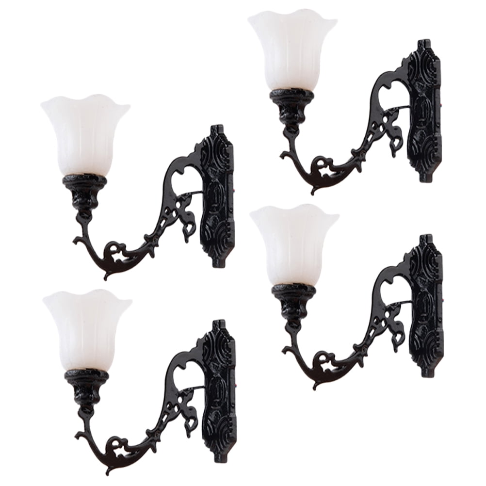HONMEET 4Pcs Tiny Wall Lamp for Mini House in Compact Shape and Warm ...