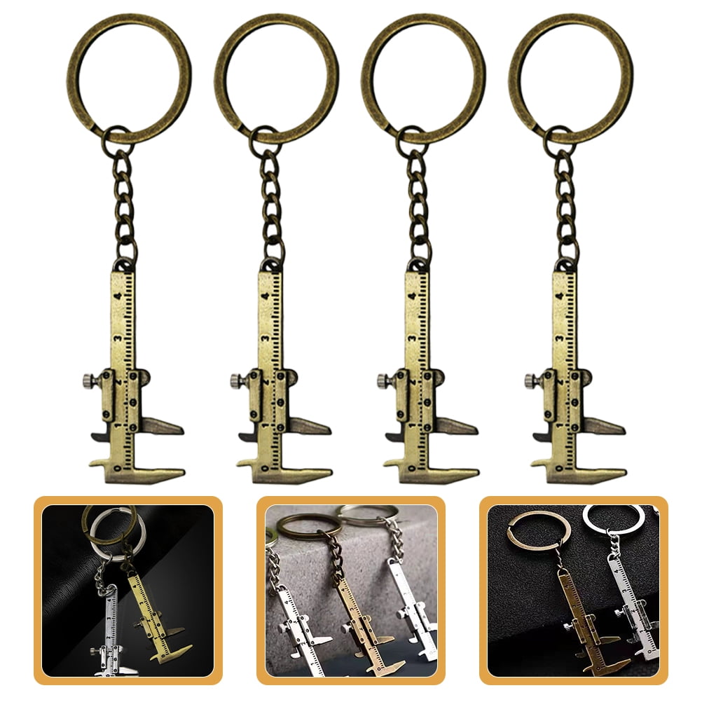 HONMEET Wristlet Keychains Mini Vernier Caliper Keychain Zinc Alloy ...