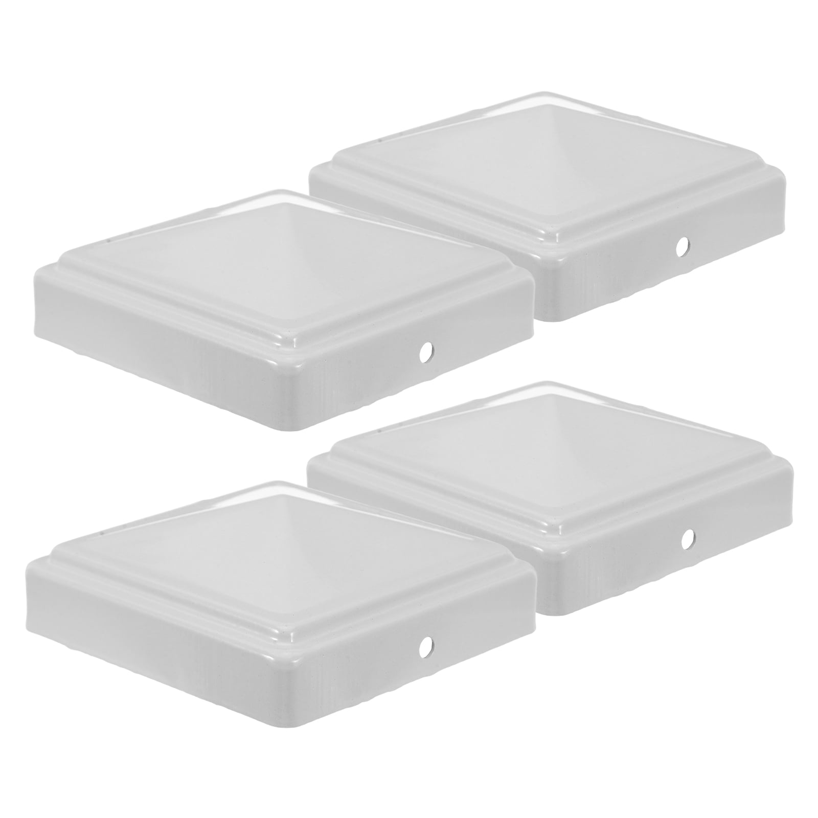 HONMEET 4-Pack White Iron Fence Post End Caps, Decorative Weather ...