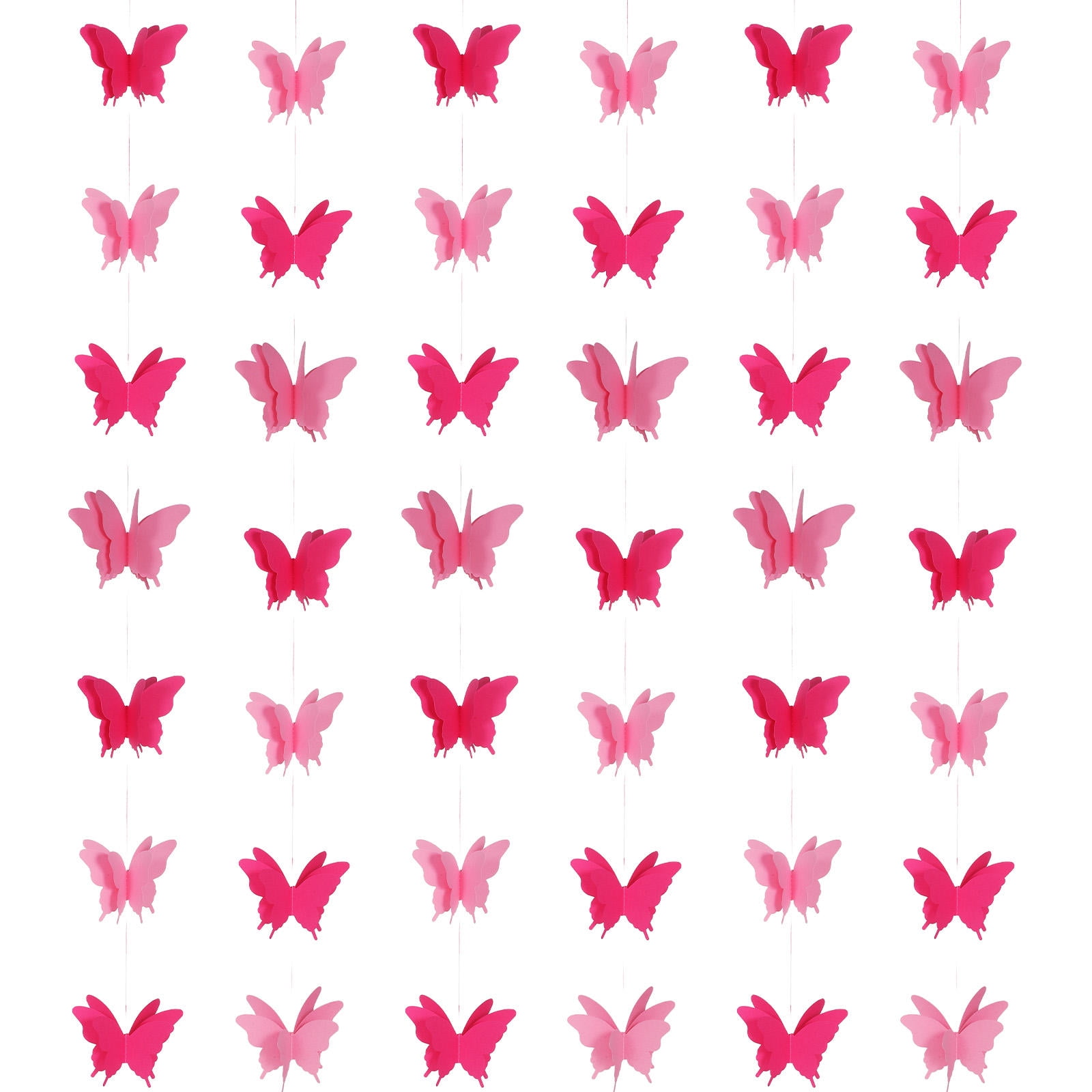 HONMEET 4Set Butterfly Party Decorations Pink Paper Hanging Decorations ...