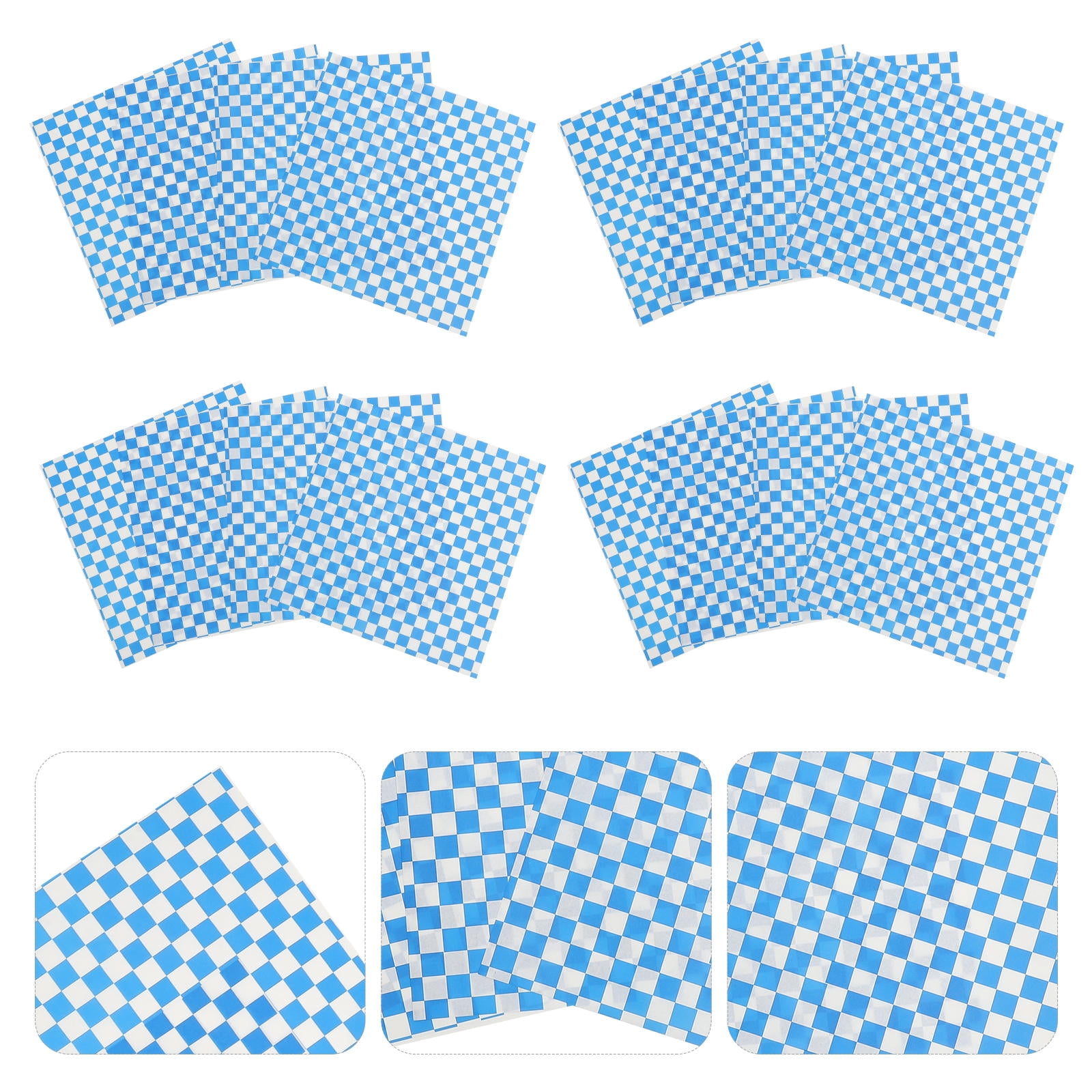 HONMEET 50 Sheets Greaseproof Paper Sheets for Holidays Blue 30X12in ...
