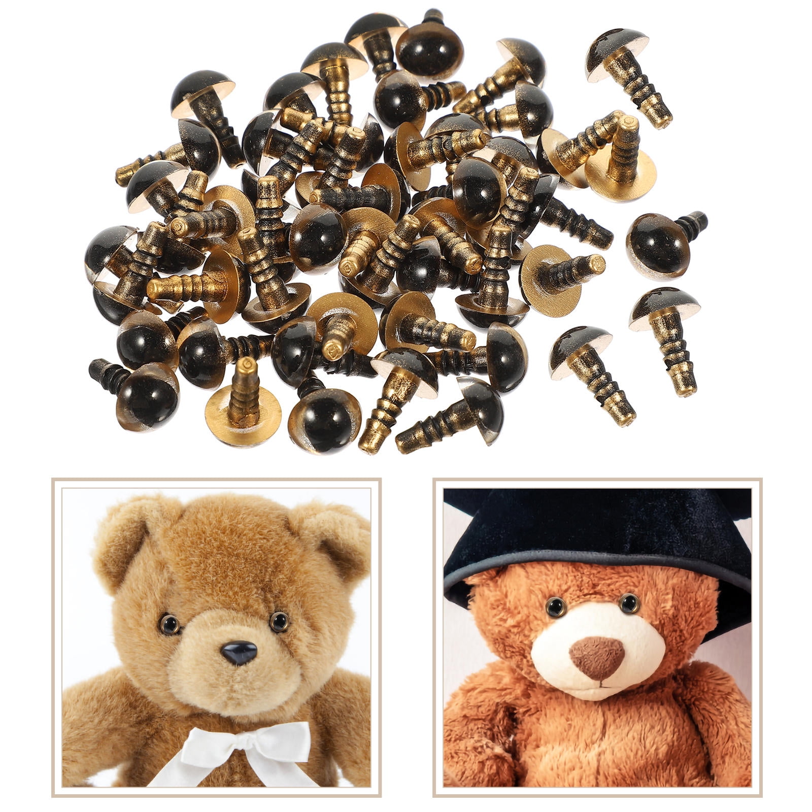 HONMEET 50 Pcs Golden Oval Plastic Cat for Crafts, Plush Toys, Doll Making Accessories - Walmart.com