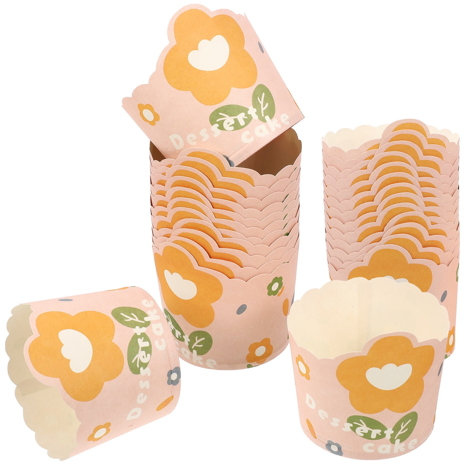 HONMEET 50Pcs Flower Muffin Liners Multi Colored 7x7x6 5cm Baking Cake ...