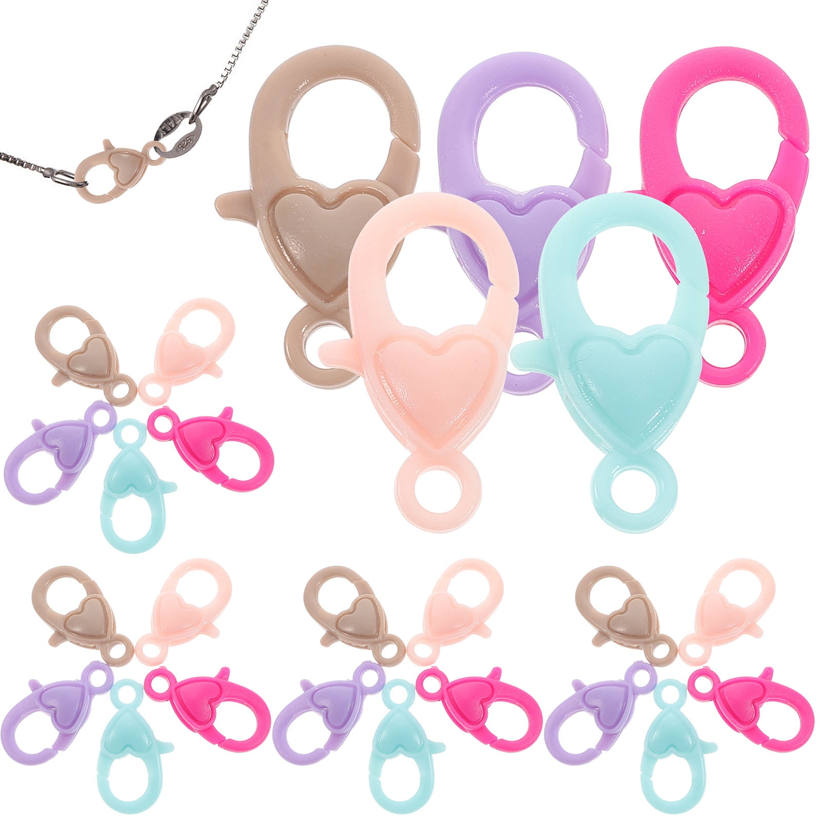 HONMEET 50Pcs Heart Shape Clasps for Jewelry DIY Assorted Color ...